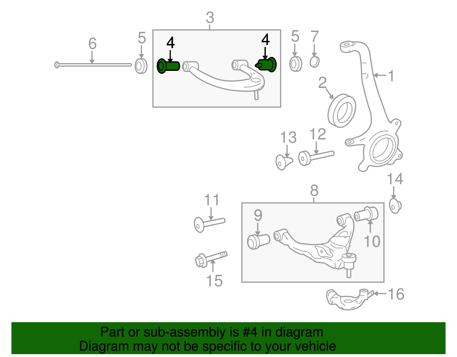48632-60040 - Upper Control Arm Bushing - 2003-2024 Toyota | OEM ...