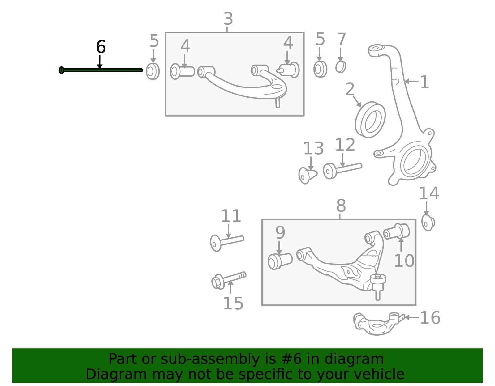 90105-A0095 - Suspension Control Arm Bolt (Left, Right, Front, Upper ...