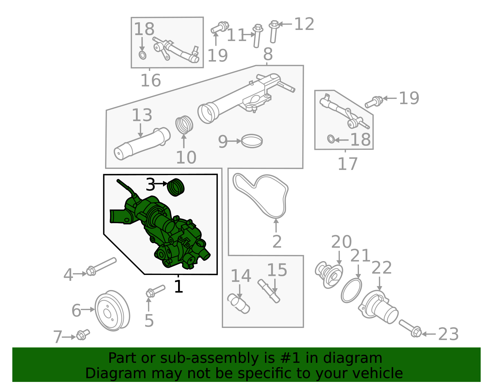 MB3Z-8501-A - Water Pump Assembly 2021-2025 Ford | Big 3 Auto Parts