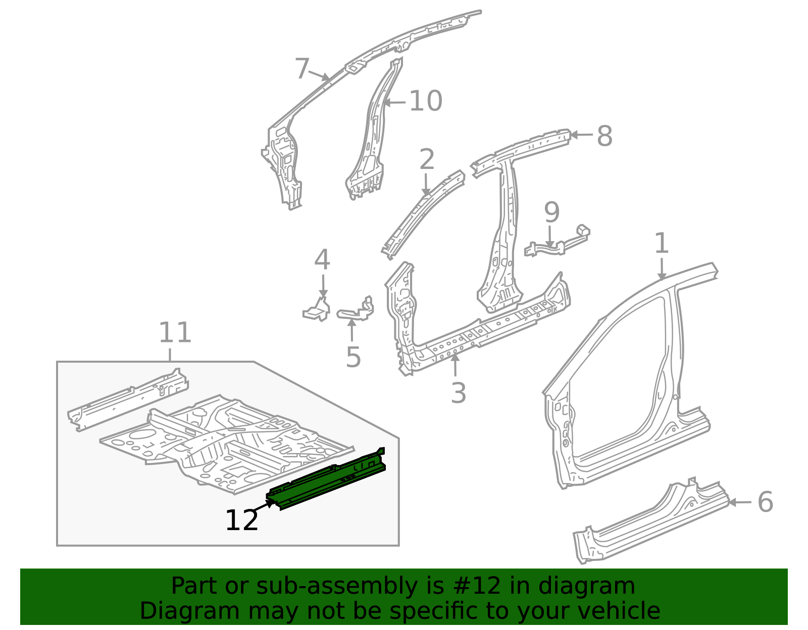 65141-TM8-A00ZZ - Rocker Panel 2010-2014 Honda Insight | Honda Parts Online