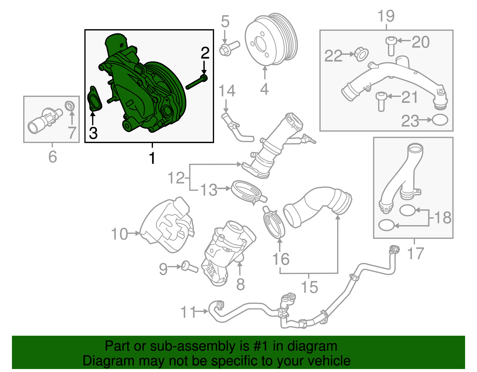 LR097165 - Water Pump Assembly - 2010-2020 Land-Rover | Land Rover Lake ...