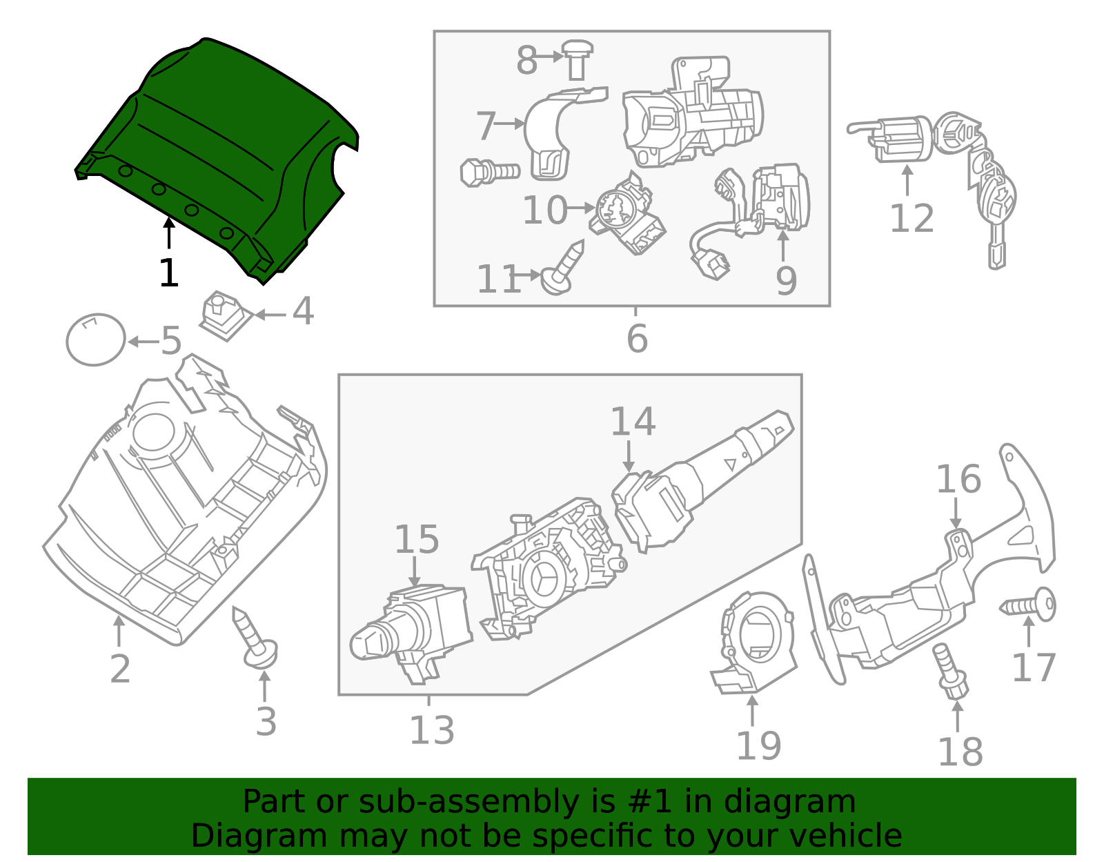 8065A105XB - Upper Column Cover 2011-2025 Mitsubishi Outlander Sport ...
