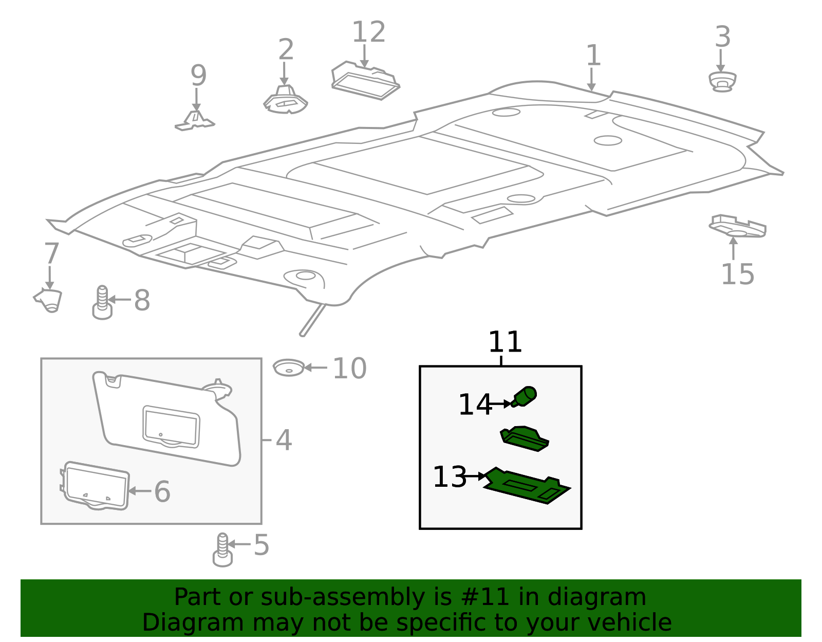 DB5Z-13A702-A - Reading Lmp Assembly 2011-2019 Ford | Big 3 Auto Parts