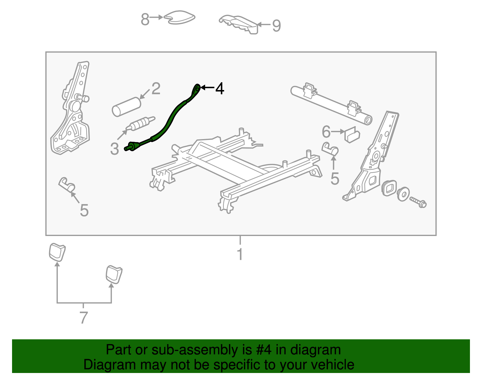 81365-S9V-A01 - 2004-2008 Honda Pilot - Cable B Middle Seat Walk-In ...