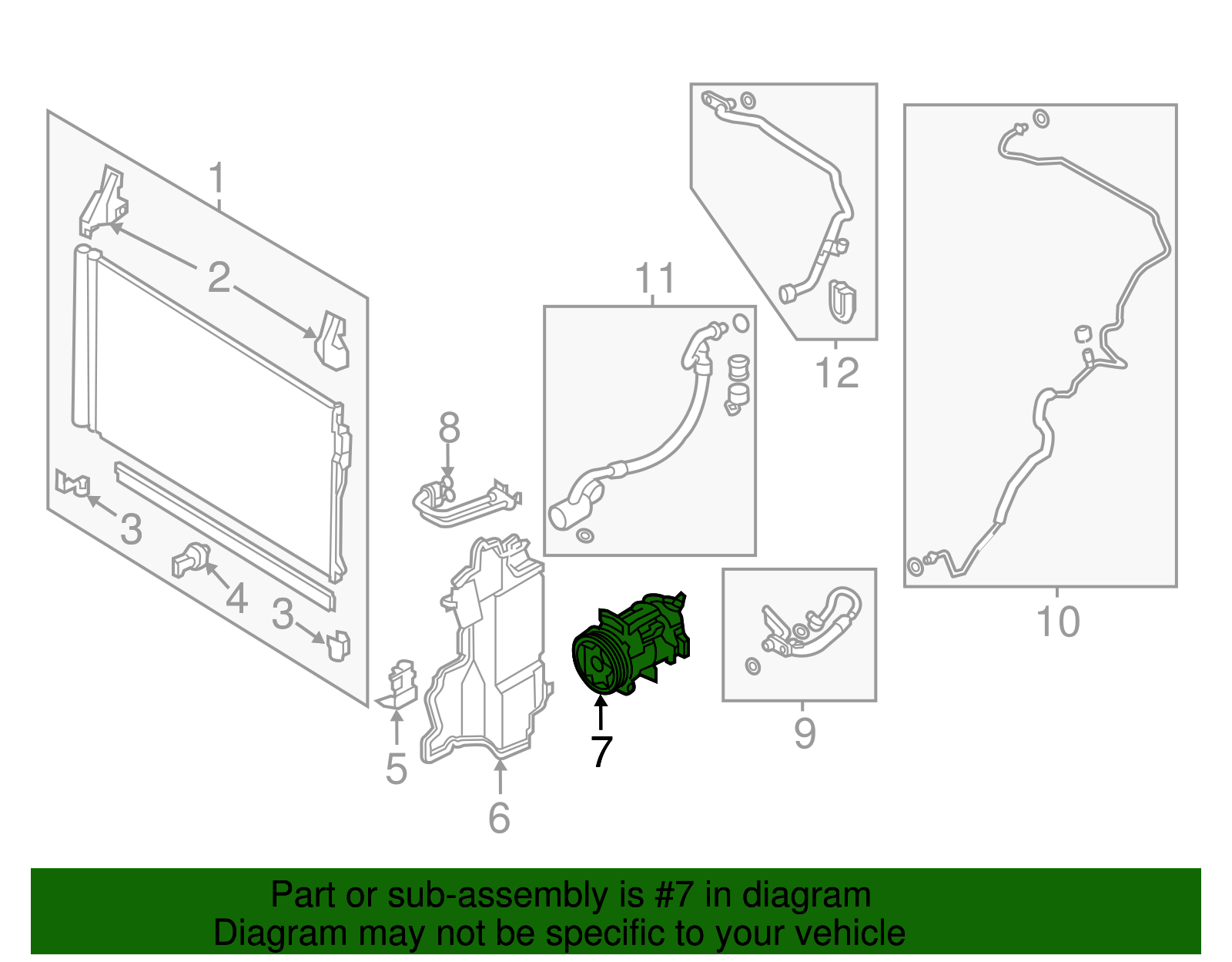 92600-4GA1D - Compressor-Air Conditioner 2014-2018 Infiniti Q50 ...