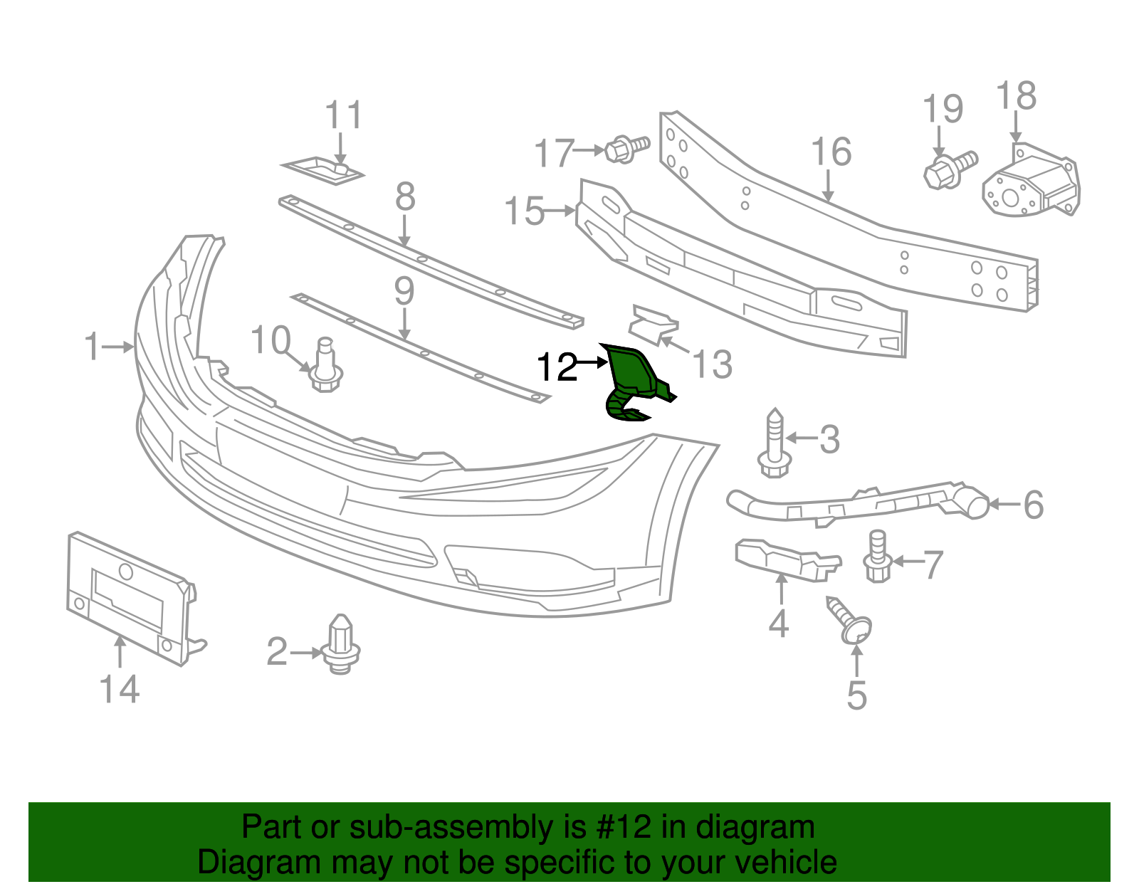 71114-TR2-A00 - 2012 Honda Civic - Cover R Front Bumper (Lower) | Honda ...