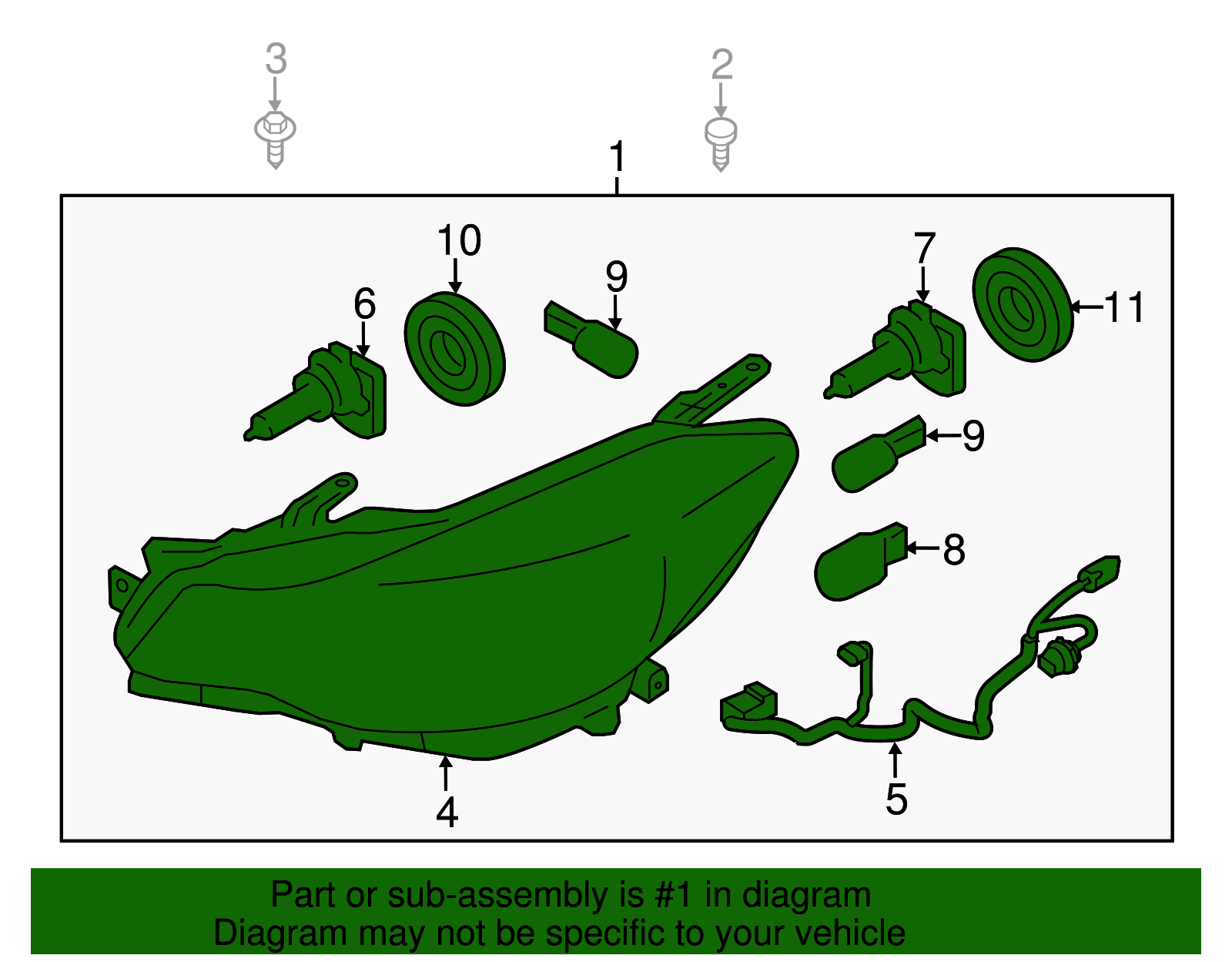 2018-2023 Subaru Crosstrek Headlamp Assembly 84001FL100 | Subaru Parts ...