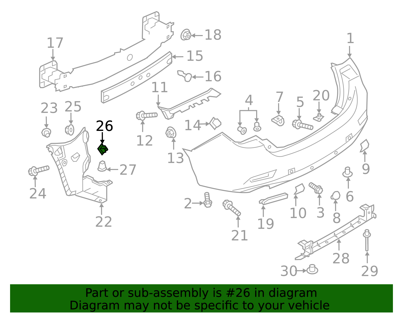 2006-2024 Mazda Bumper Cover Retainer Nut H260-50-841 | RealMazdaParts.com