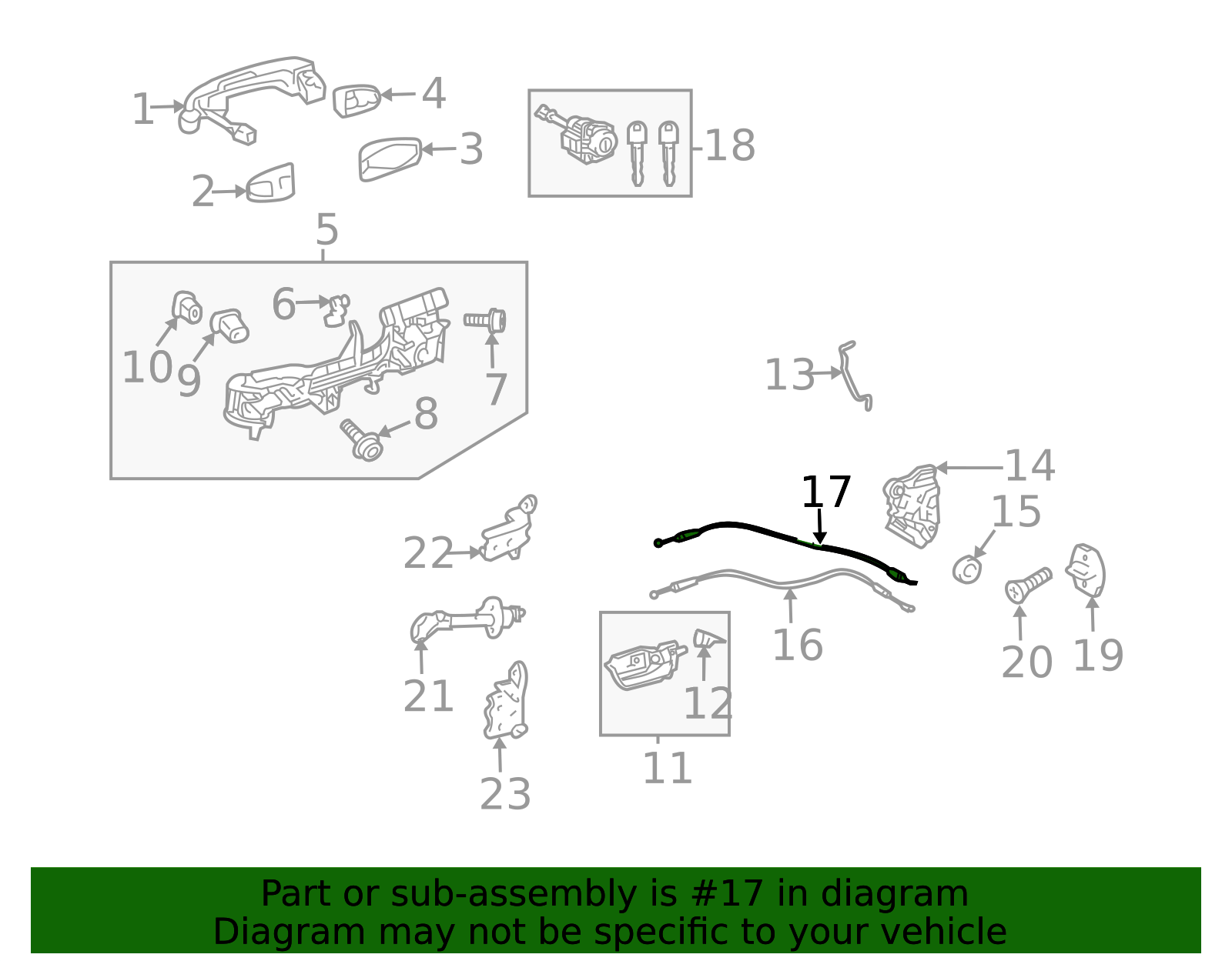 2012-2019 Toyota Prius C Lock Cable 69710-52200 | Toyota Parts Center