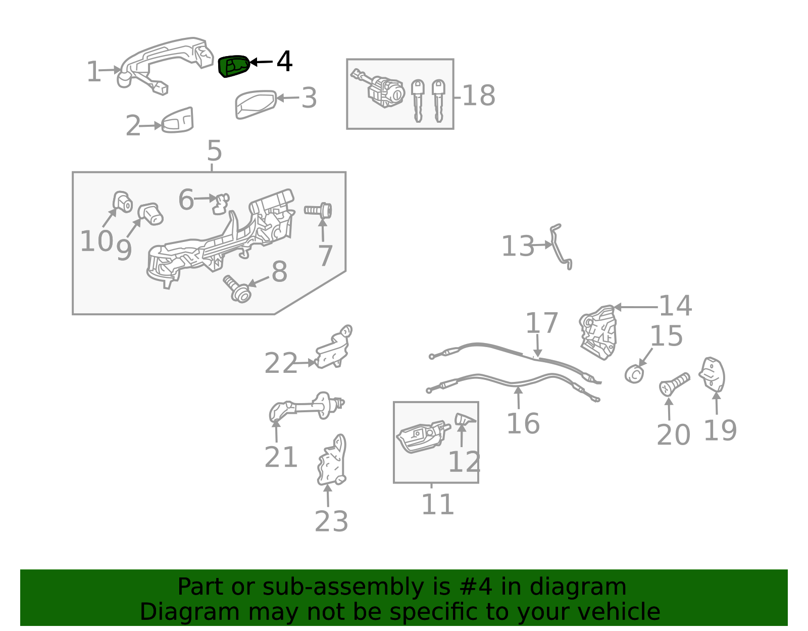 2012-2022 Toyota Handle Cover 69250-06010-A0 | Toyota Parts Center