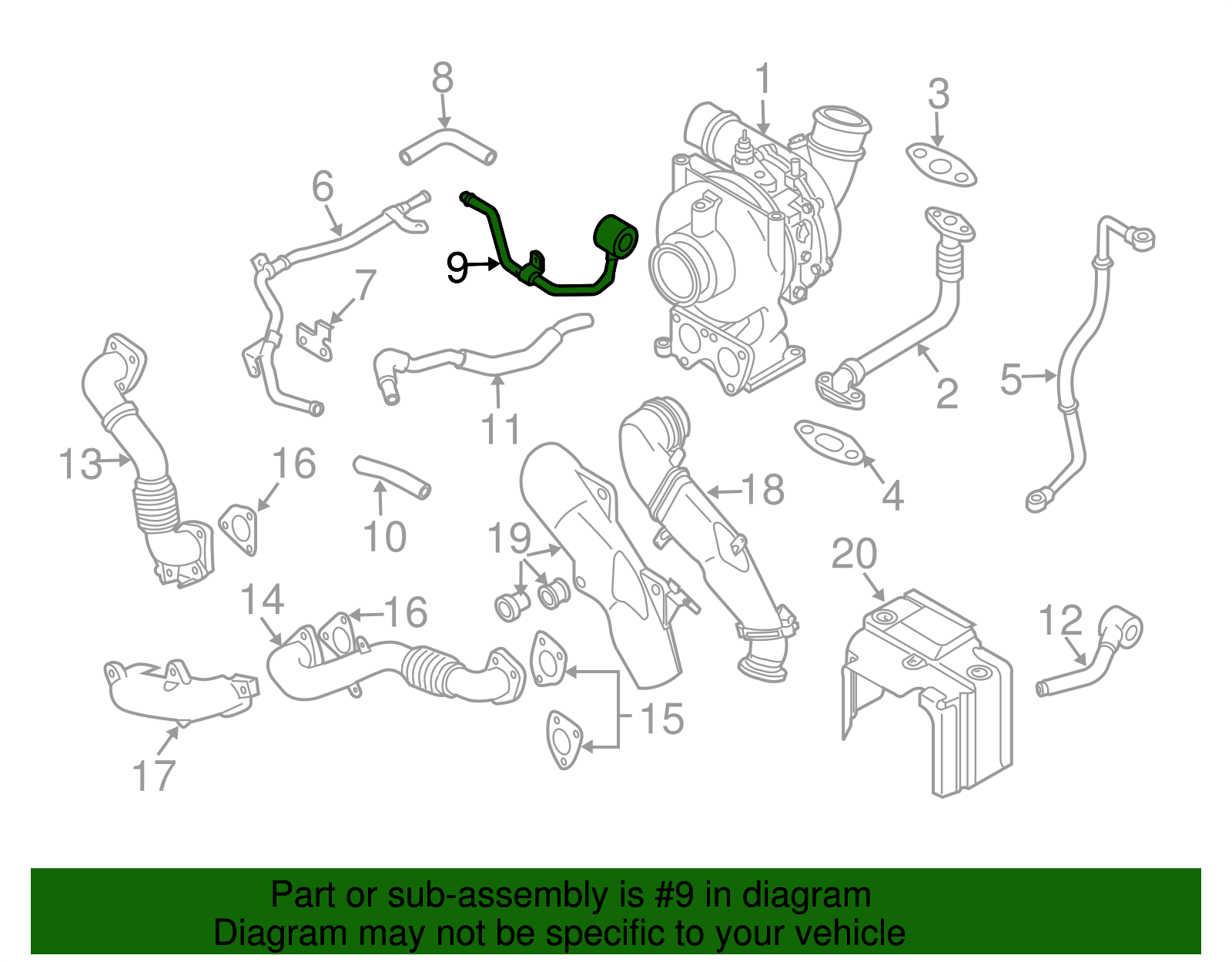 2006-2009 GM Turbocharger Coolant Return Pipe 97383855 | Shop Matick ...