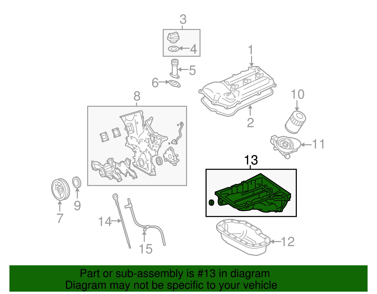 2003-2015 Toyota Oil Pan 12101-0P030 | Toyota Parts Center