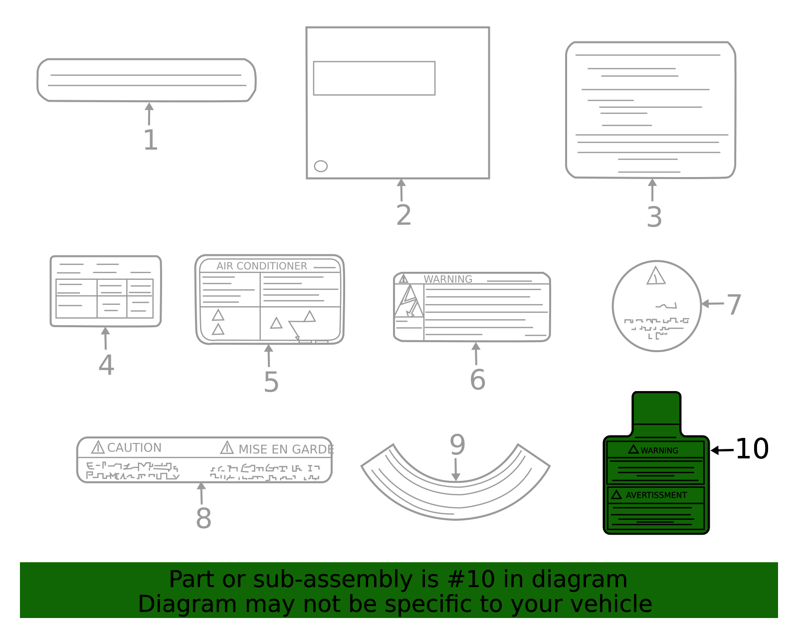 16544-9HP0A - Air Bag Information Label 2016-2017 Nissan Altima ...