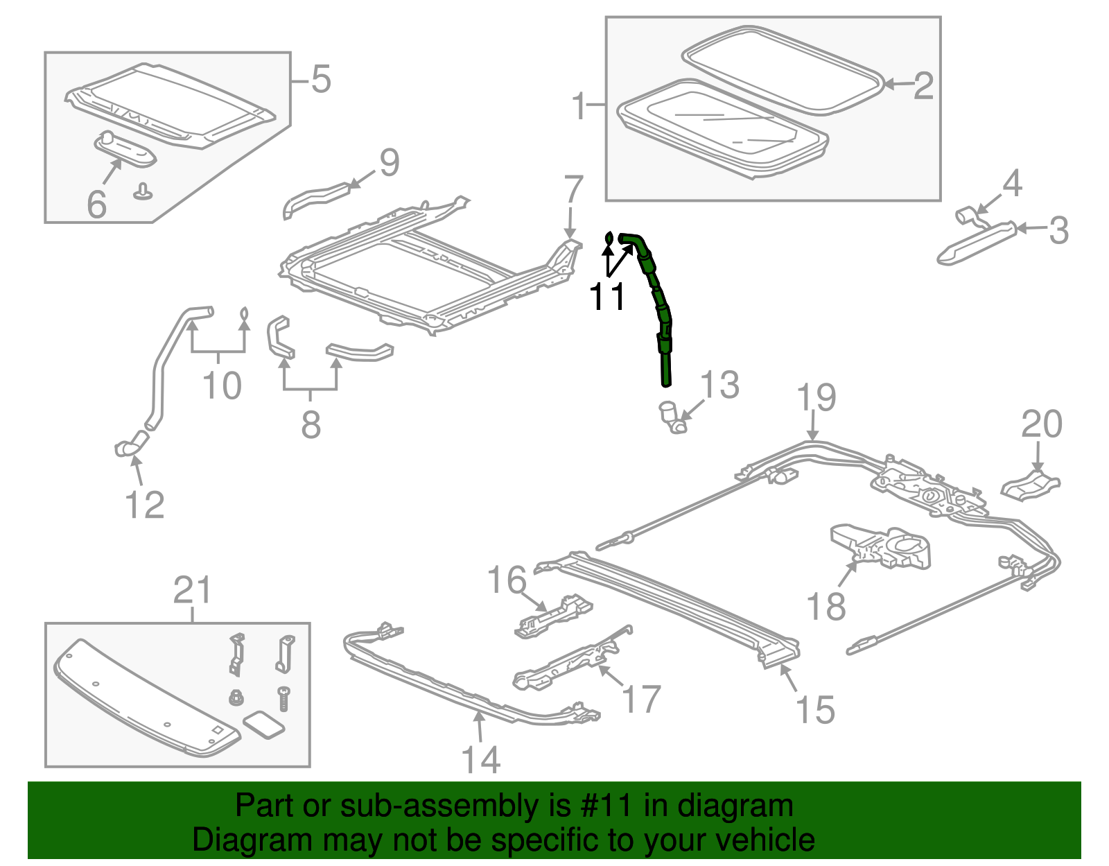 70060-TE0-A00 - 2008-2012 Honda Accord - Tube Rear Drain (Sunroof ...