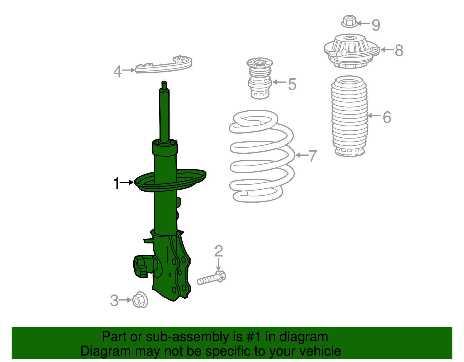 2018-2024 Chevrolet Front Passenger Side Suspension Strut Assembly ...