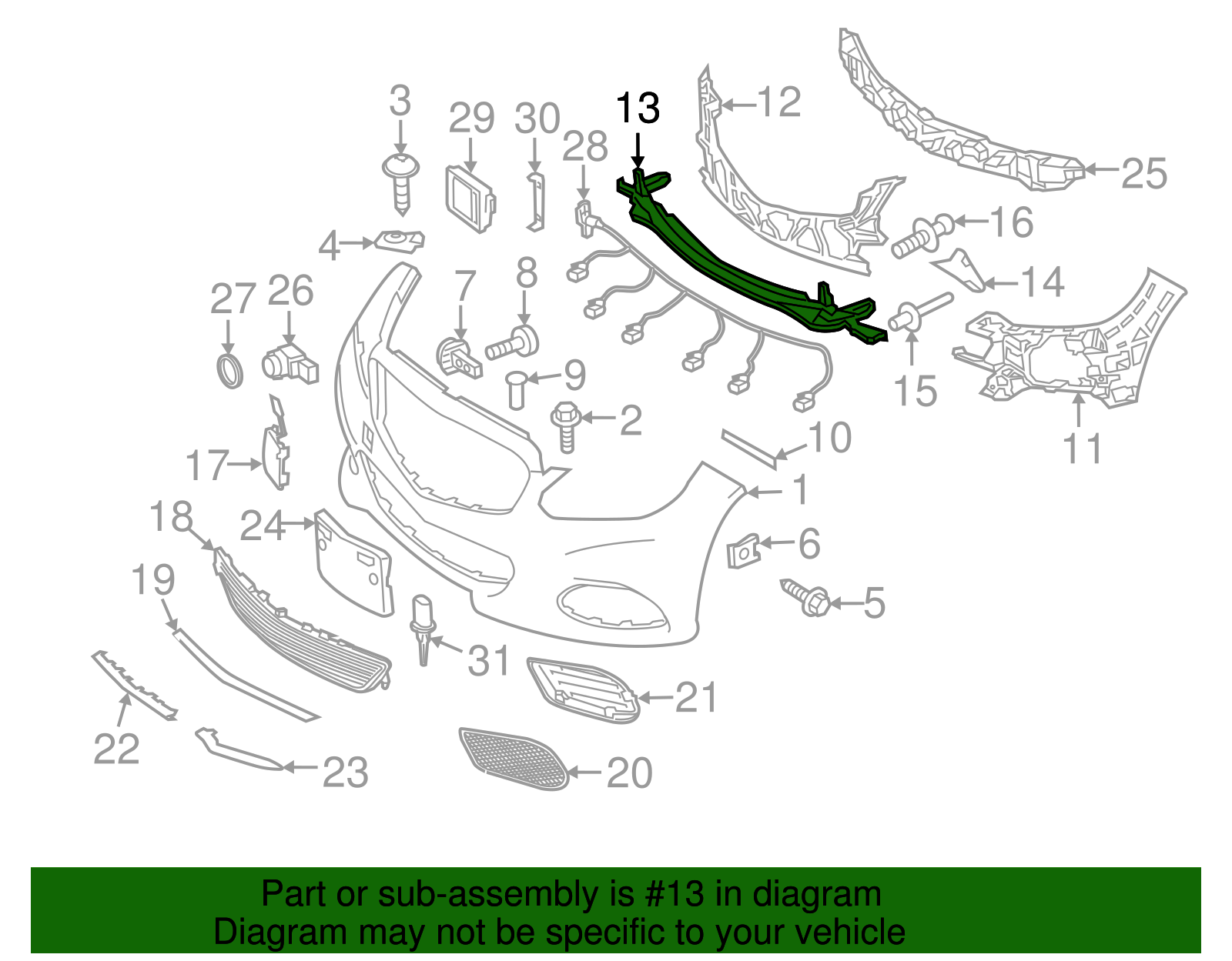 212-885-49-65 - Bumper Cover Reinforcement 2014-2016 Mercedes-Benz ...