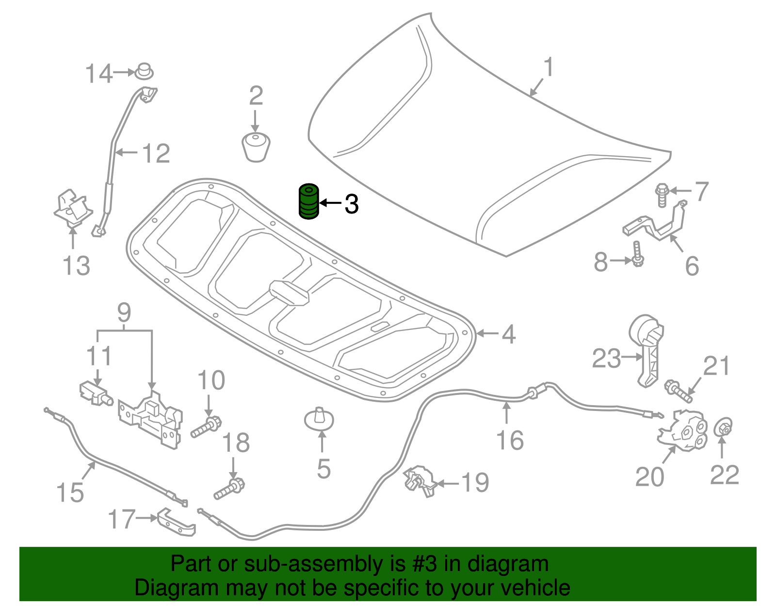 81738-2V000 - Hood Bumper 2014-2025 Kia | Kia.Parts Store