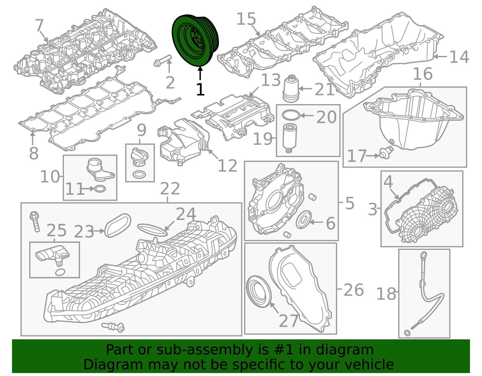 2019-2023 Land Rover Engine Crankshaft Pulley 112123462 | OEM Parts Online