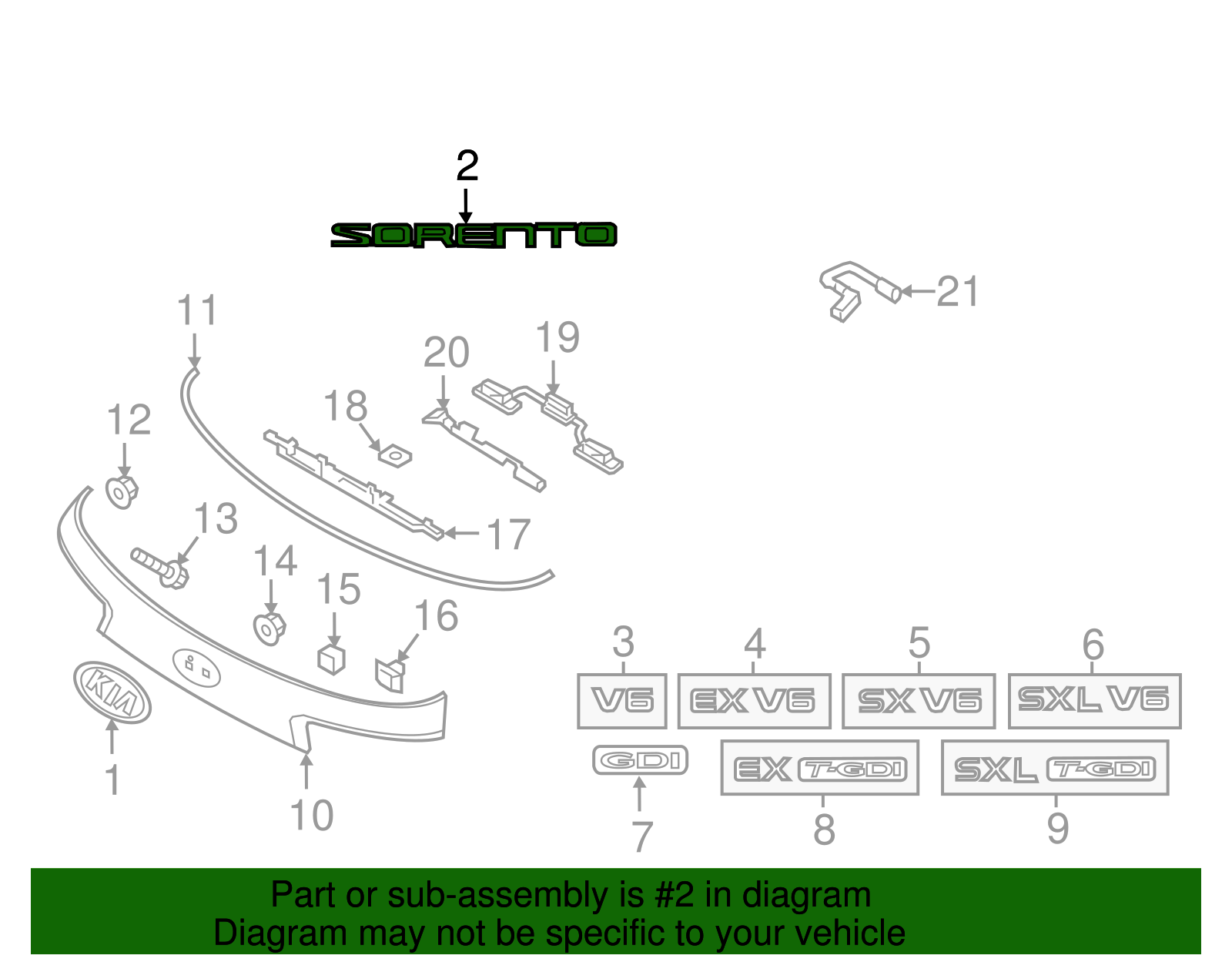 86310-C6000 - Nameplate 2016-2020 Kia Sorento | Kia.Parts Store