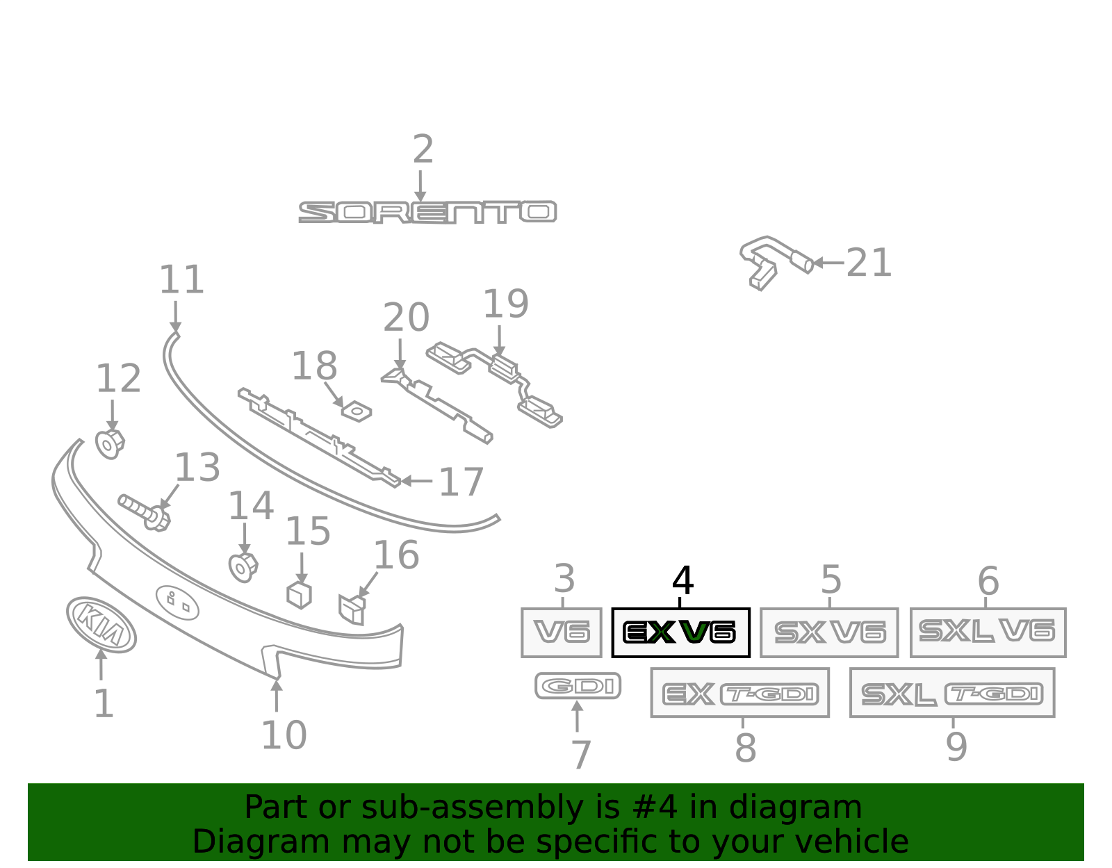 86311-C6000 - Nameplate 2016-2020 Kia Sorento | Kia.Parts Store