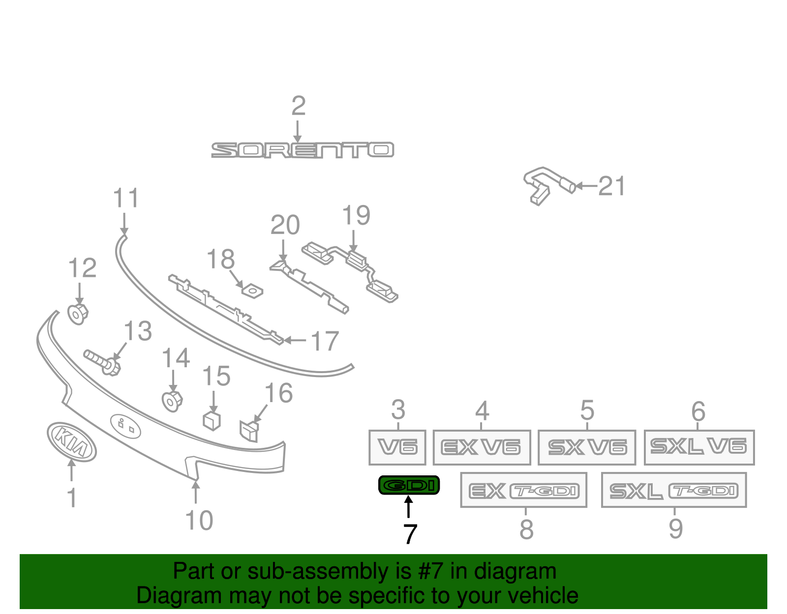 86311-C6010 - Nameplate 2016-2020 Kia Sorento | Kia.Parts Store