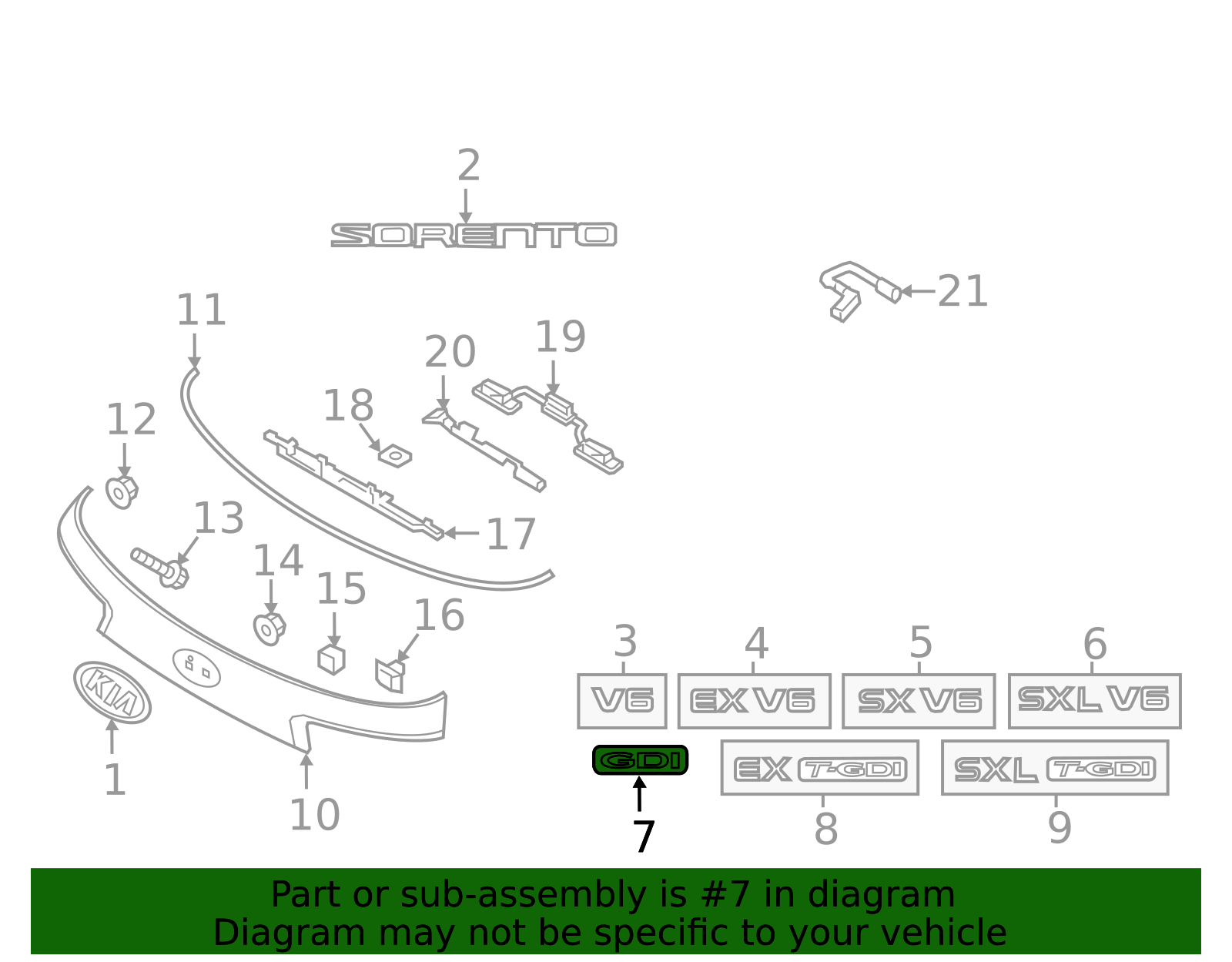 86311-C6010 - Nameplate 2016-2020 Kia Sorento | Kia.Parts Store