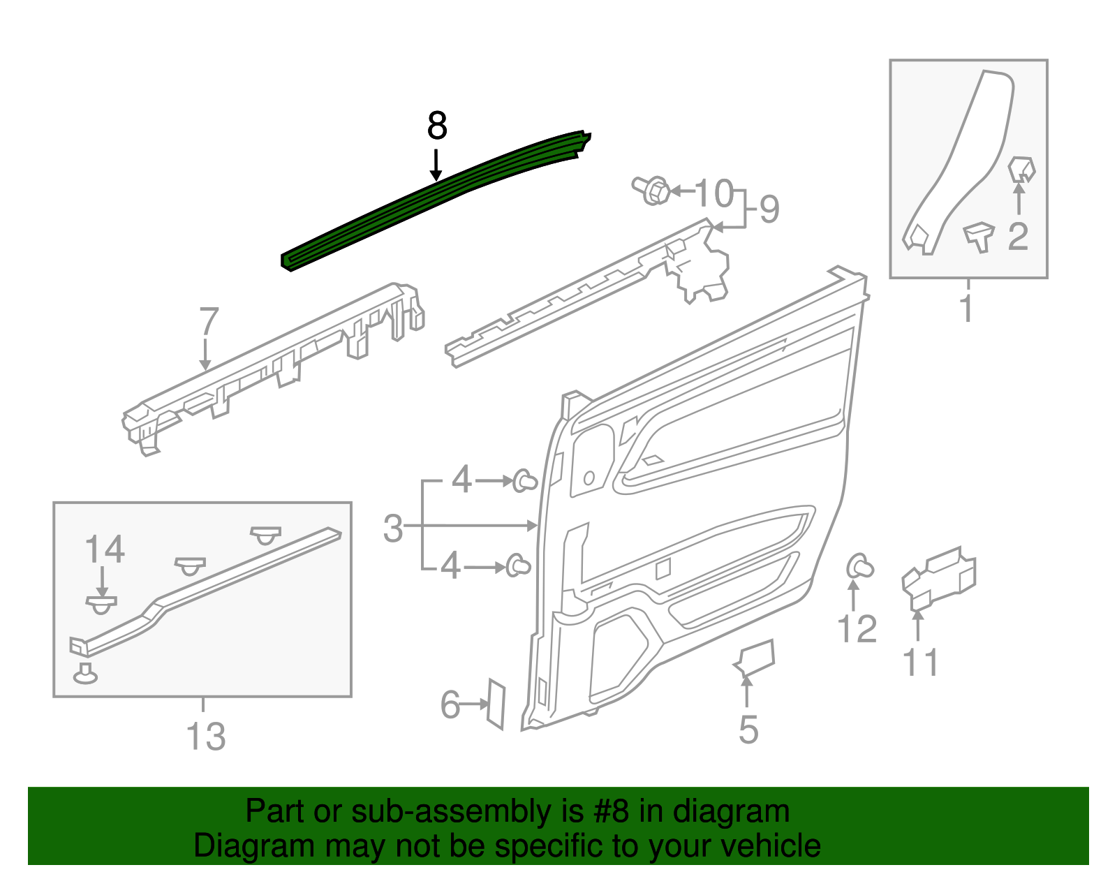 72835-TK8-A01 - 2011-2022 Honda Odyssey - Weatherstrip R Slide Door ...