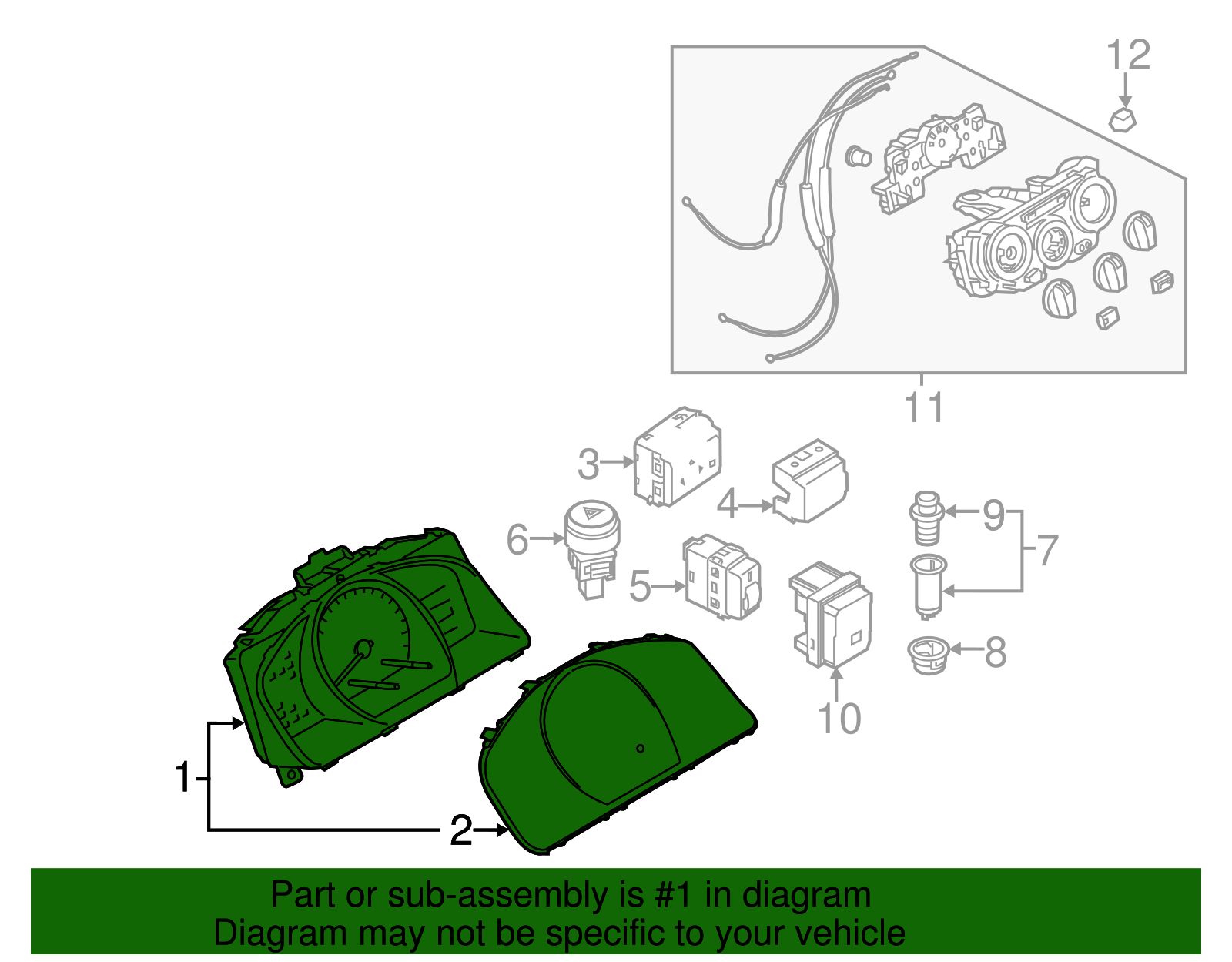 2013-2021 Nissan NV200 Instrument Cluster 24810-3LM0B | Nissan Parts ...