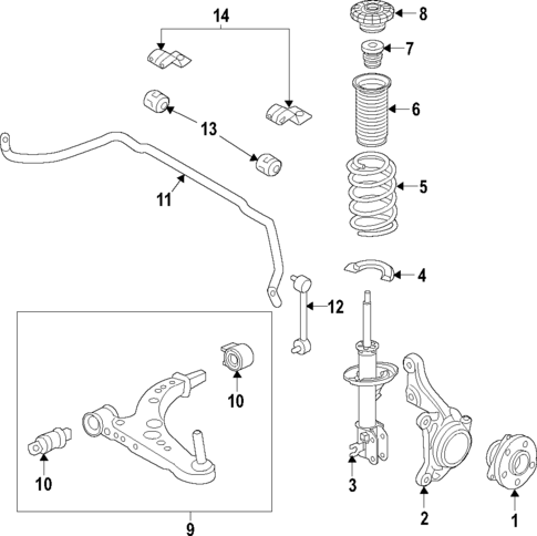 Front Suspension for 2017 Chevrolet Volt | TascaParts.com