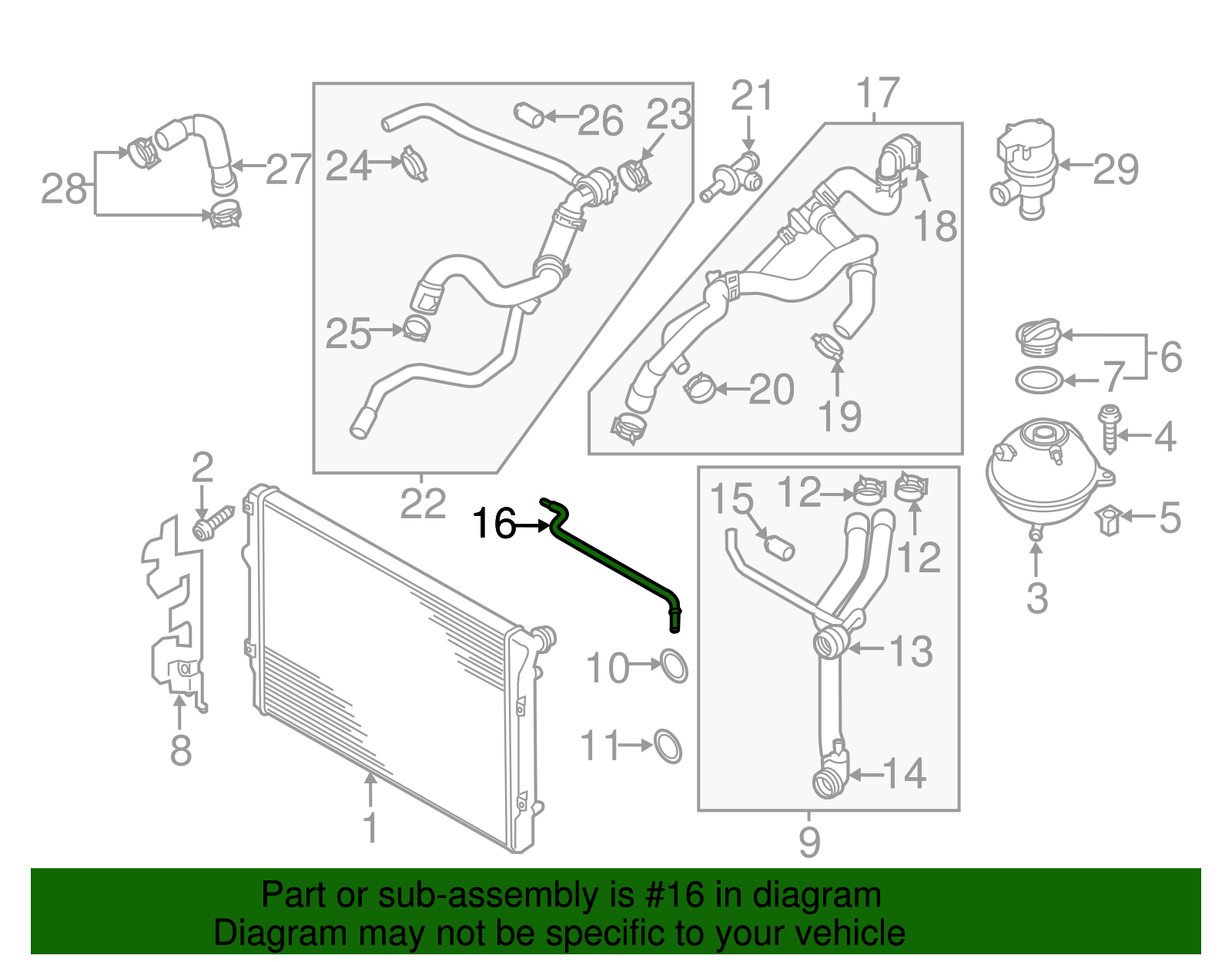 2013-2016 Volkswagen Jetta Water Pipe 04E-121-064-S | vwpartscenter