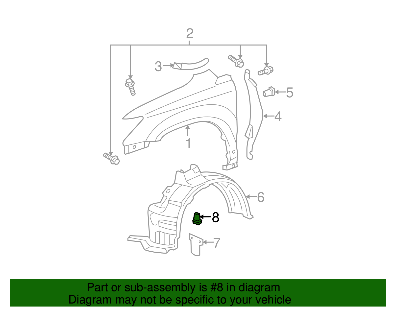2004-2015 Lexus | Fender Liner Retainer Clip | 53888-48010 | Express ...
