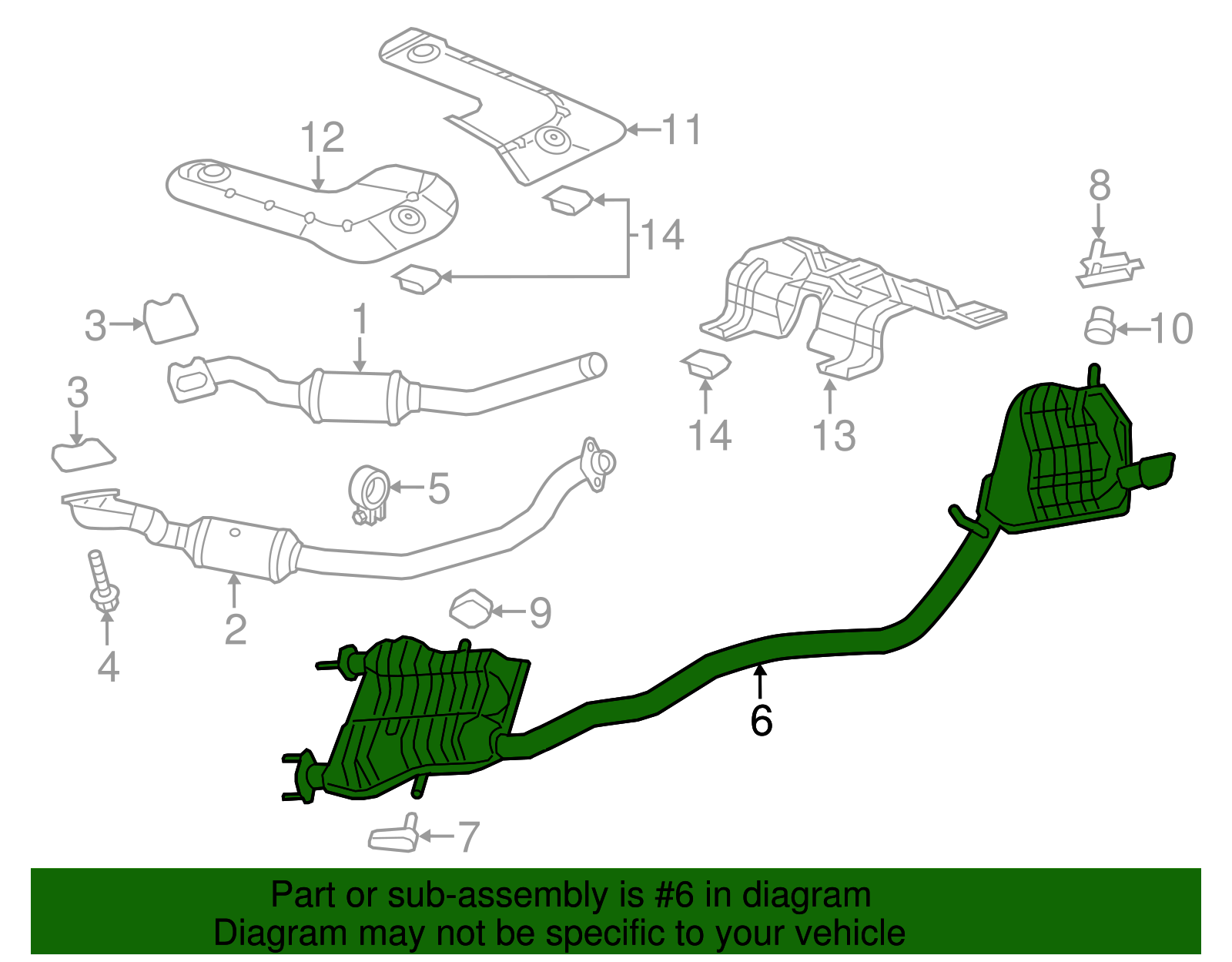 2011-2014 Mopar Muffler & Pipe Assembly 04578954AK | Mopar Parts Canada