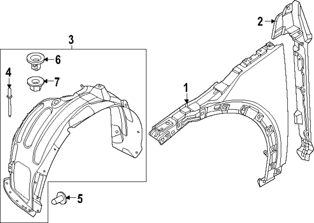 Genuine Fender Liner for 2023-2025 Genesis GV60 | Part# 86811-CU000 ...
