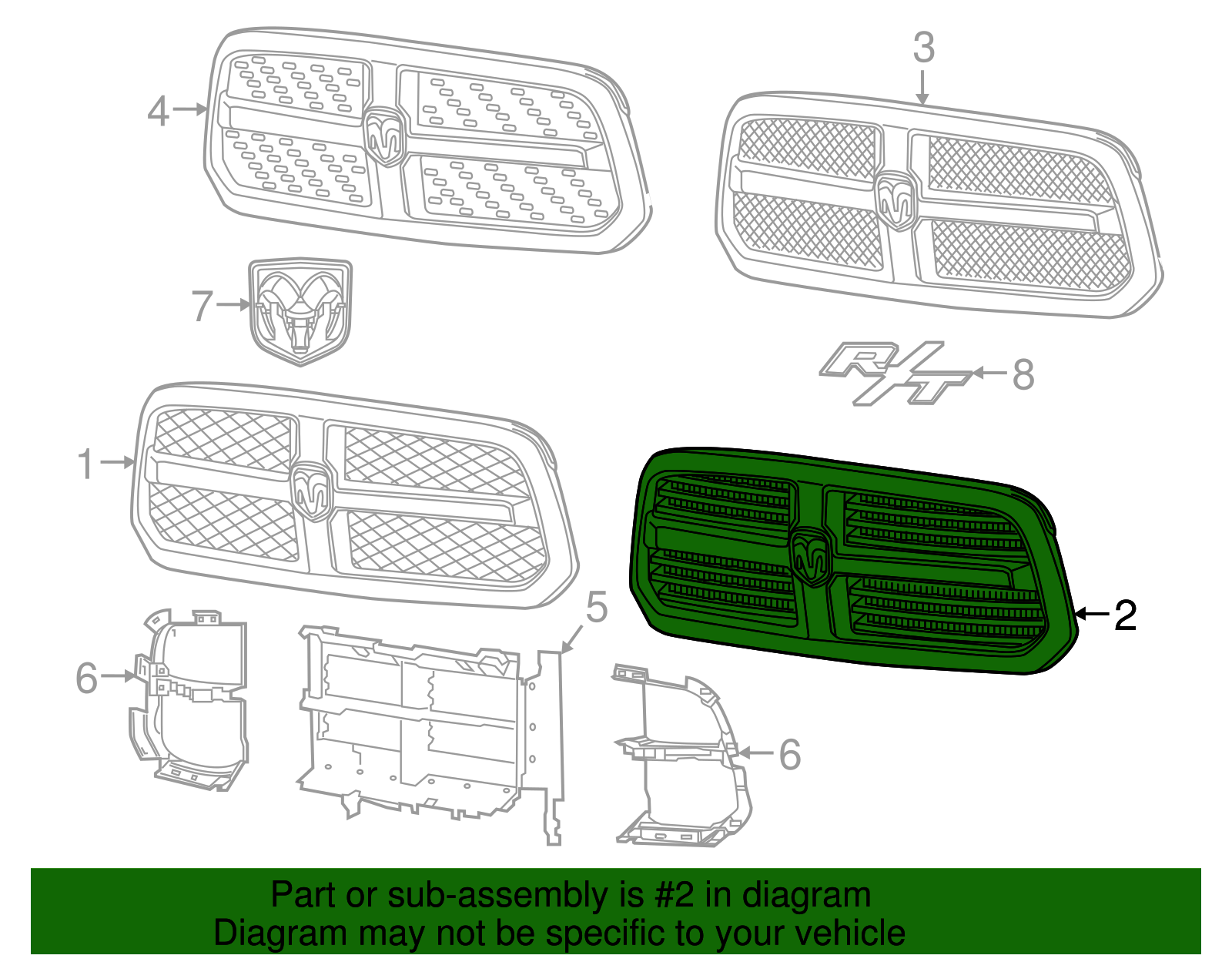 2013-2021 Ram Grille 68197705AA | Mopar Parts Canada