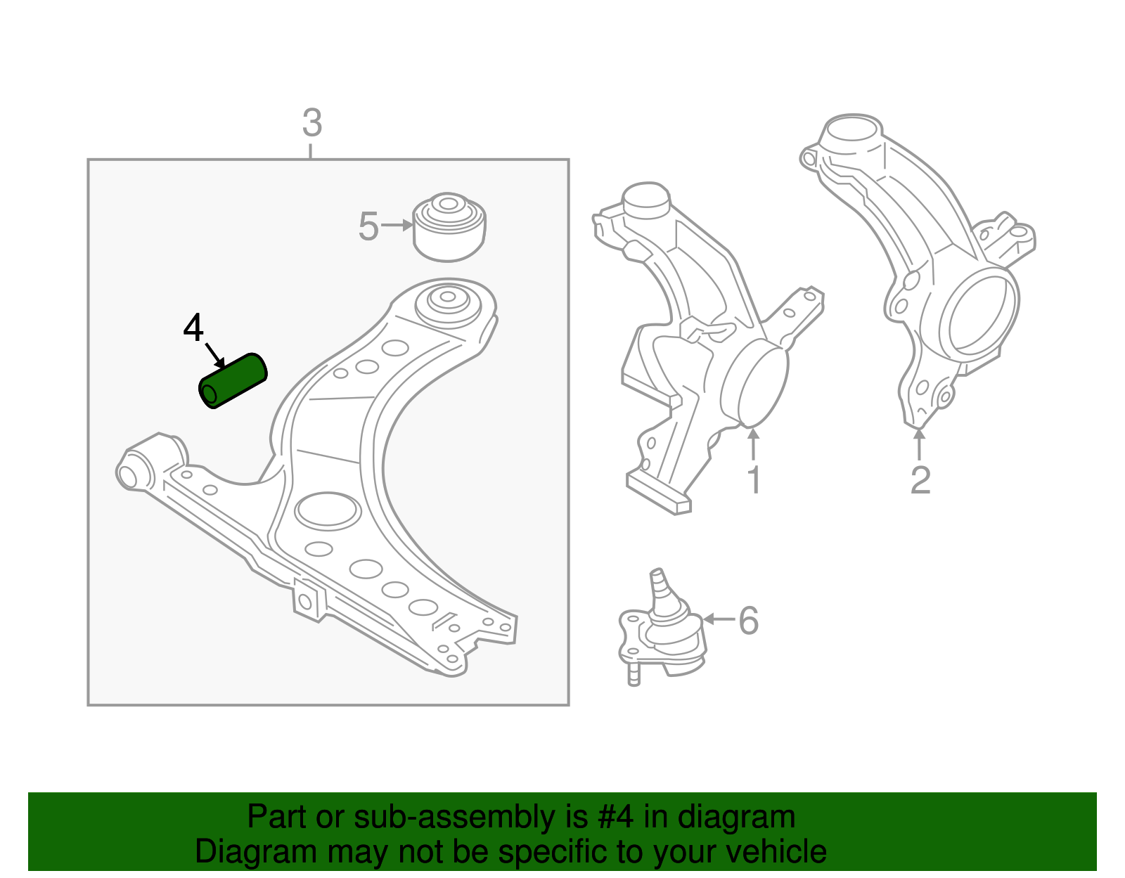 2005-2022 Volkswagen Lower Control Arm Front Bushing 1K0-407-182 | OEM ...
