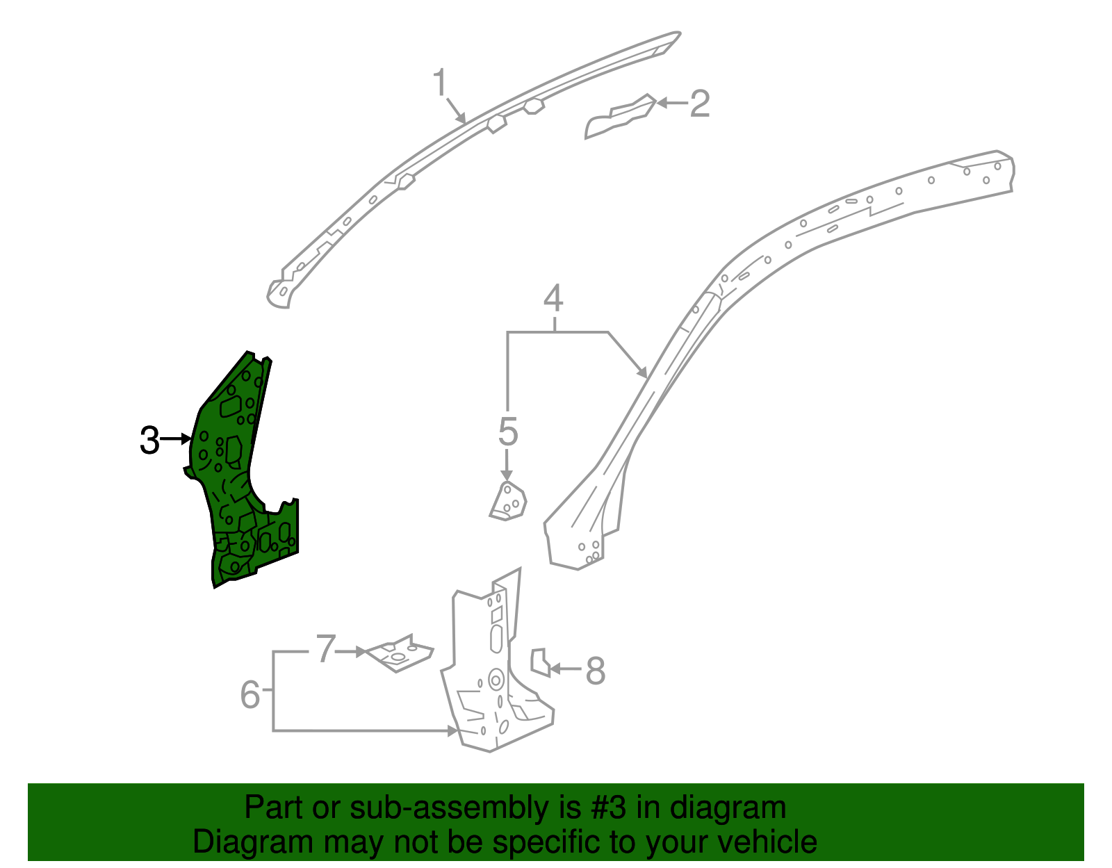 64530-TVA-305ZZ - Inner Hinge Pillar 2018-2022 Honda Accord | Honda ...
