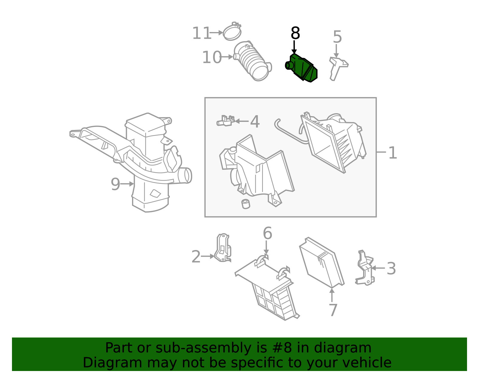 2011-2016 Toyota Sienna Engine Air Intake Resonator 17893-0P090 | OEM ...
