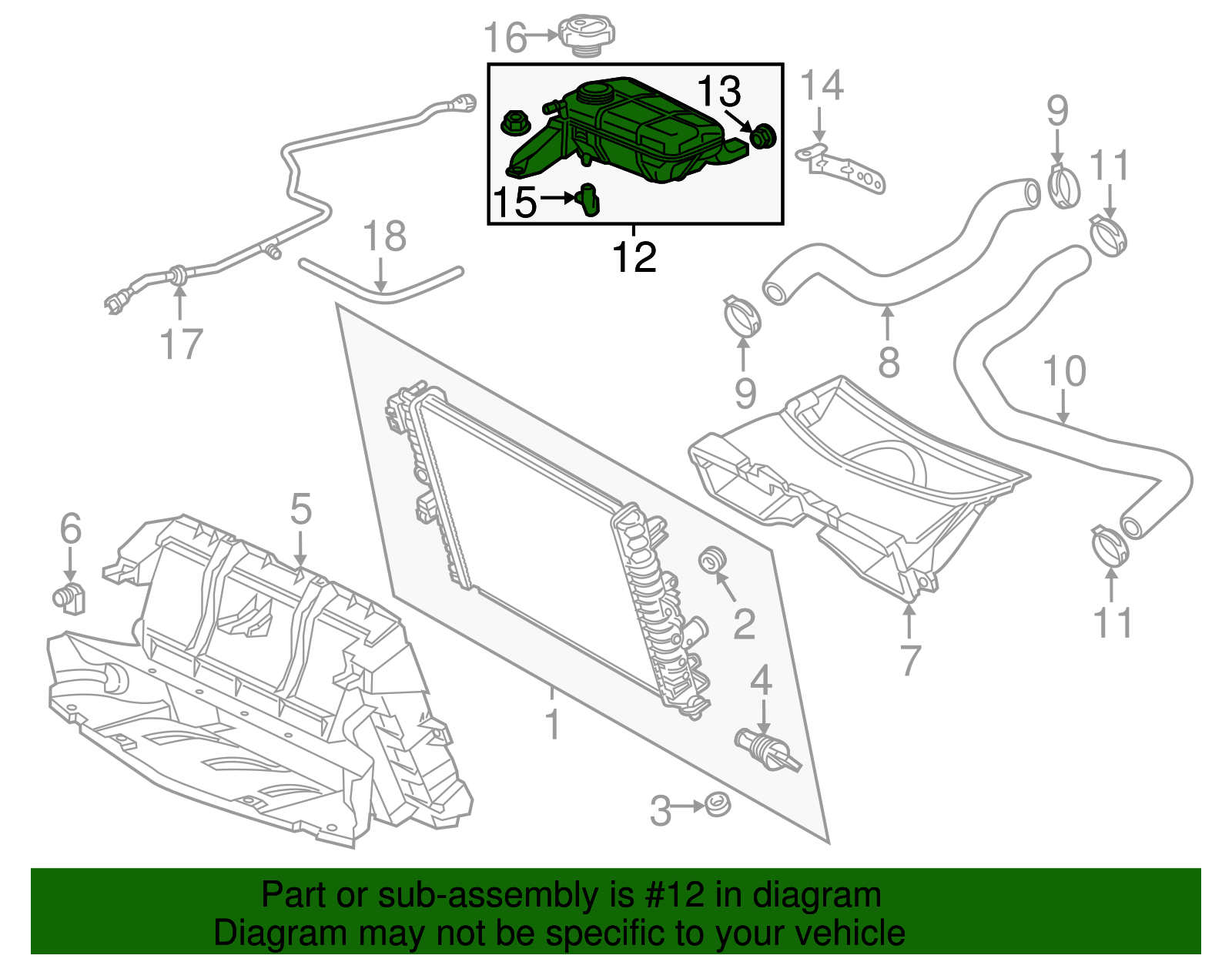 2014-2019 Chevrolet Corvette Radiator Surge Tank 22786835 GM ...