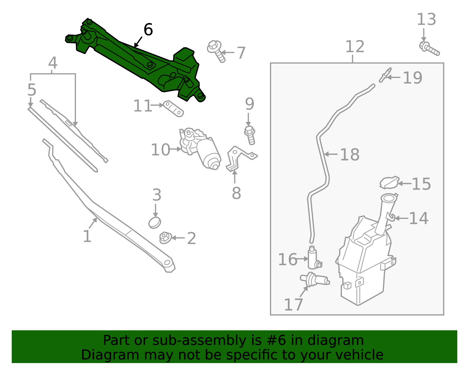 98120-M6000 - Wiper Transmission 2019-2024 Kia Forte | Kia.Parts Store