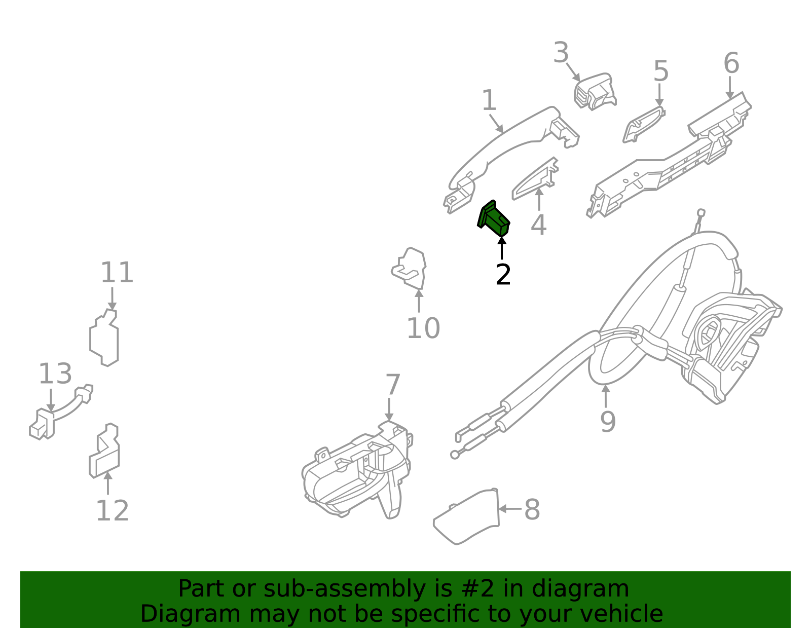 82648-6RA0A - Handle, Outside Stopper 2021-2025 Nissan | Boro Nissan Parts