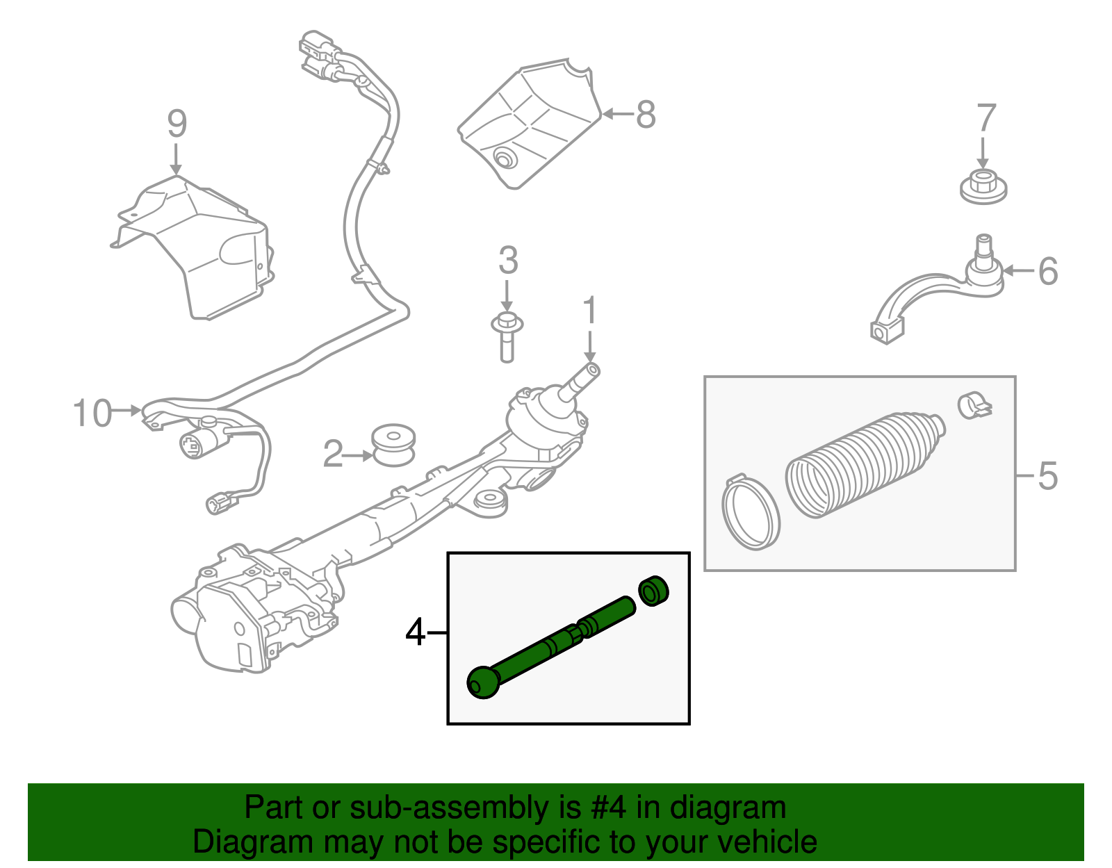 2016-2023 Jaguar Inner Tie Rod T2H21418 | JaguarParts.com