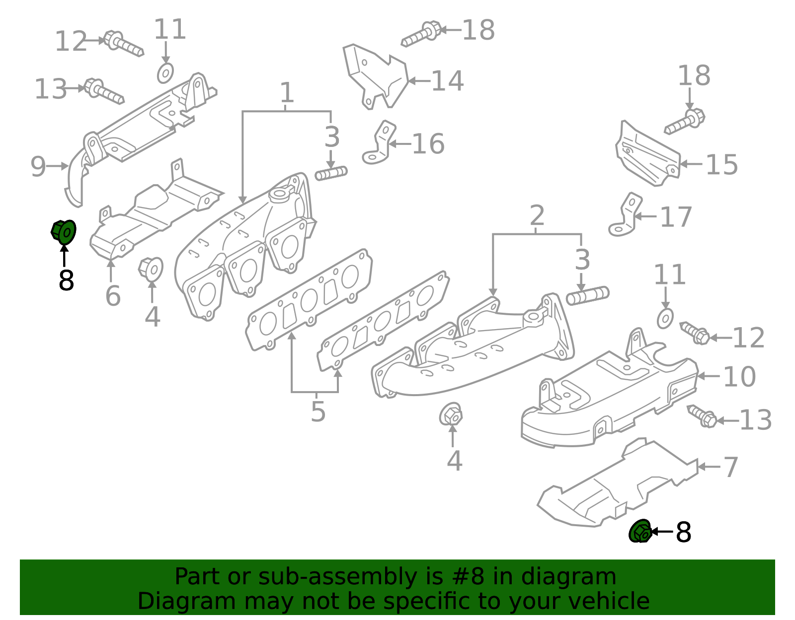 1998-2015 Volkswagen Exhaust Manifold Heat Shield Nut N-902-264-04 ...