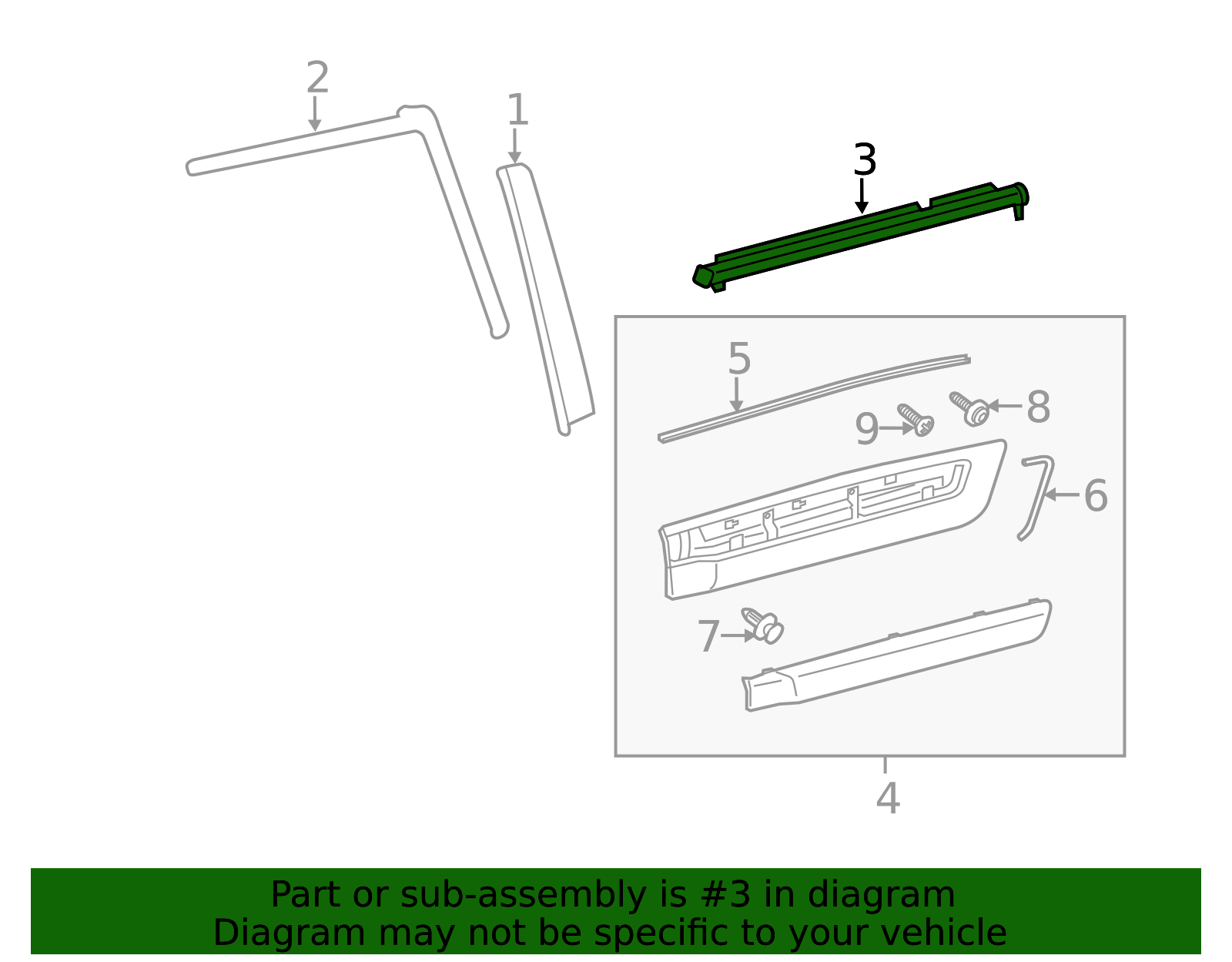 2008-2015 Toyota Land Cruiser Belt Weather-Strip 75740-60050 | MotorMotor