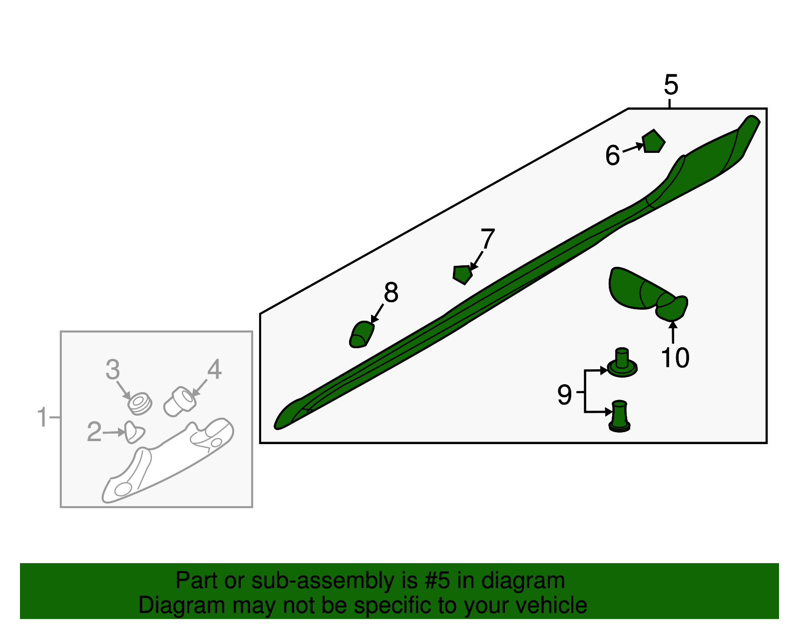 87761-4D002 - Rear Rocker Molding 2012-2014 Kia Sedona | Kia.Parts Store