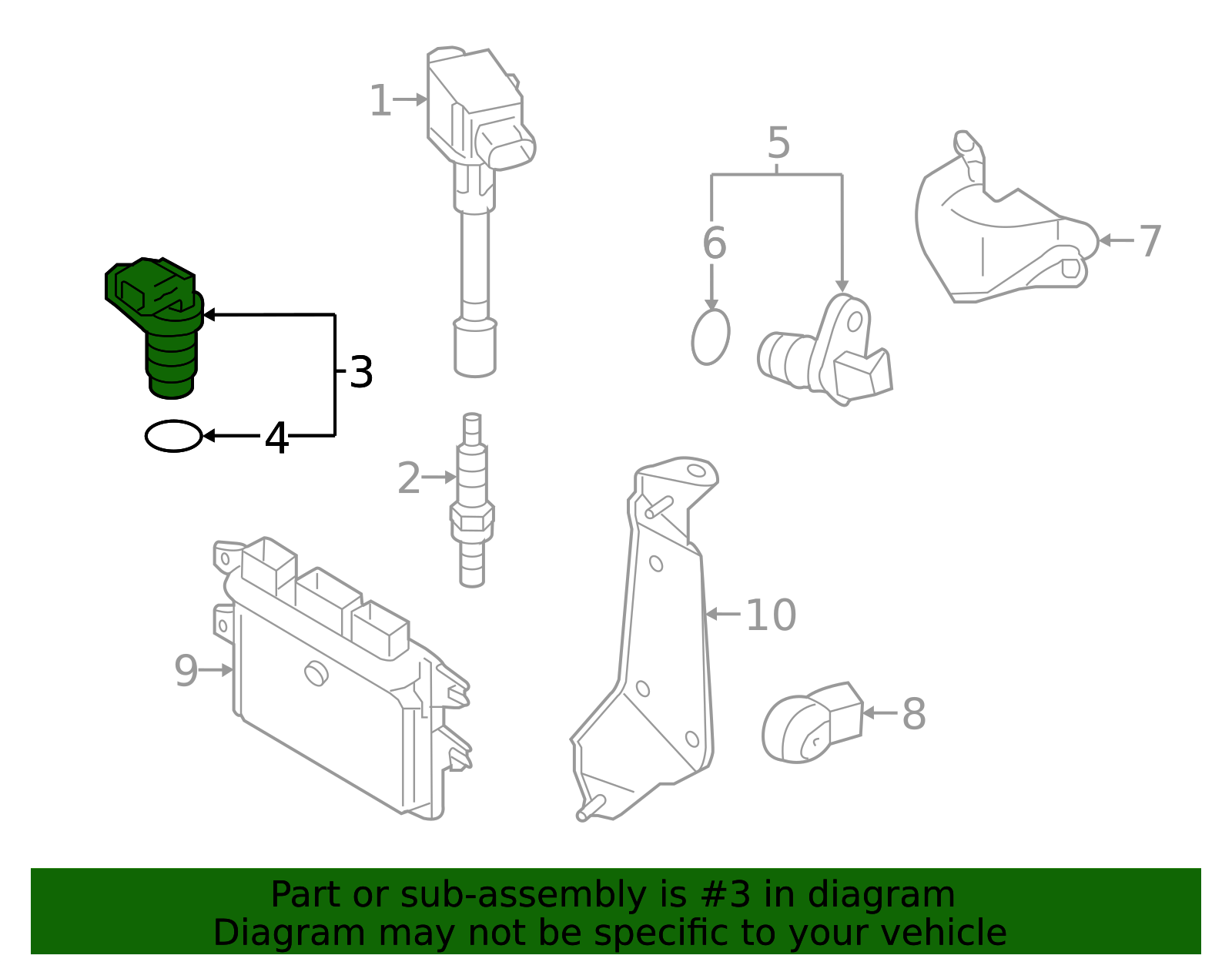 23731-ED03B - Camshaft Position Sensor - 2017-2019 Nissan | Nissan OEM ...