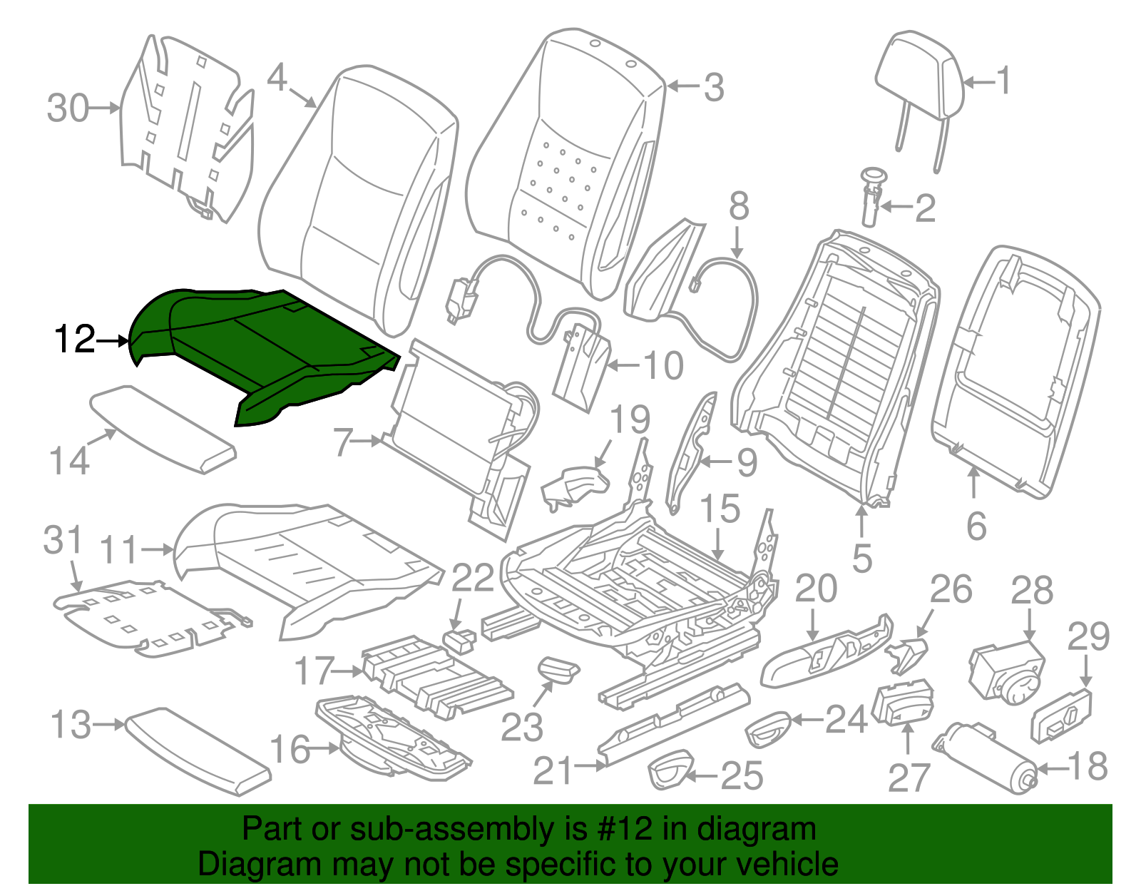 52-10-7-944-254 - 2012-2019 BMW - Cushion Cover | BMWPartsHub