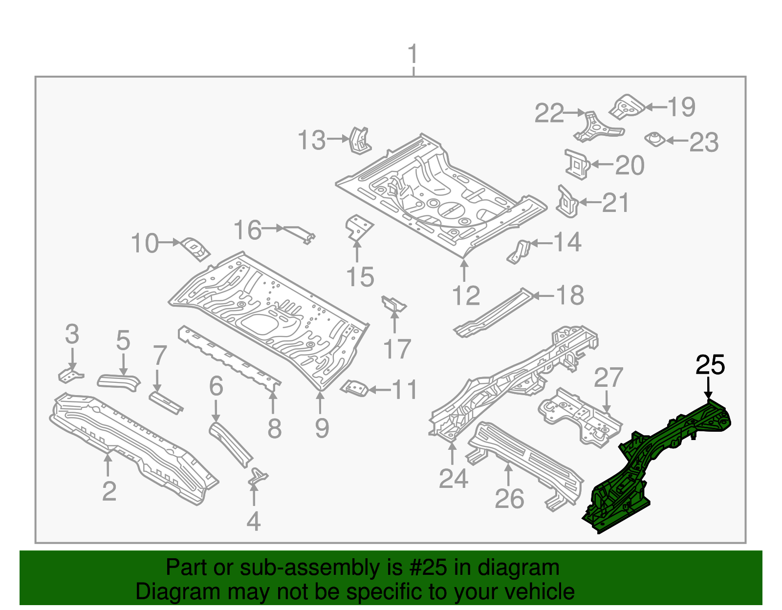 2018-2020 Hyundai Elantra GT Floor Rail 65710-G3100 | World OEM Parts ...