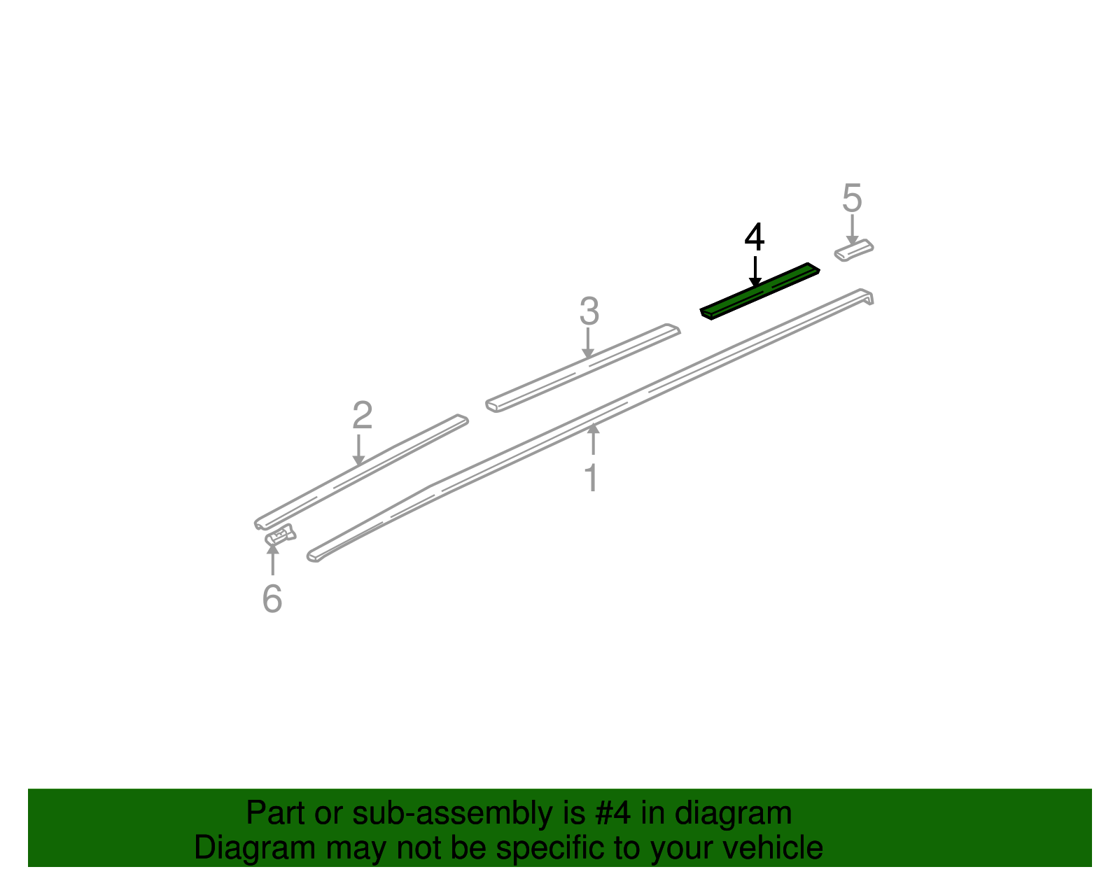 74333-S9V-A10ZA - 2003-2008 Honda Pilot - Molding C L Roof *NH70* (Flat ...