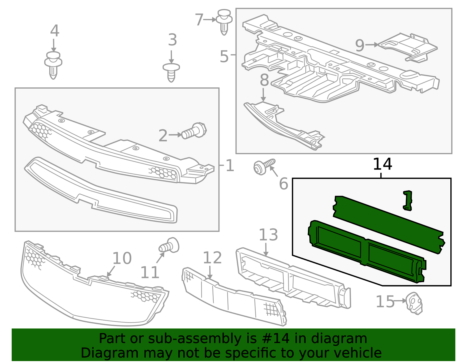 2011-2014 Chevrolet Cruze Front Bumper Shutter 95439803 GM ...