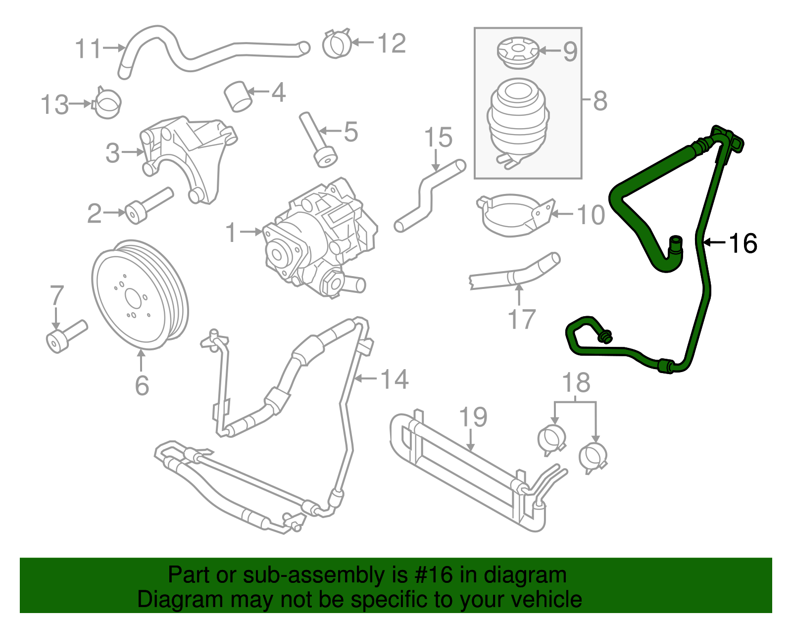 8R1-422-891-D - Power Steering Return Hose 2008-2012 Audi | Audi OEM ...